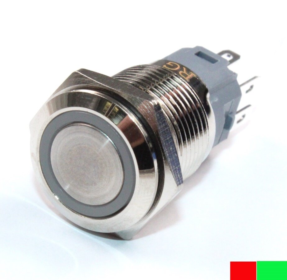 Кнопка антивандальная GQ16B-10E/RG/N off-(on), RUiCHi, (красно-зеленая индикация)
