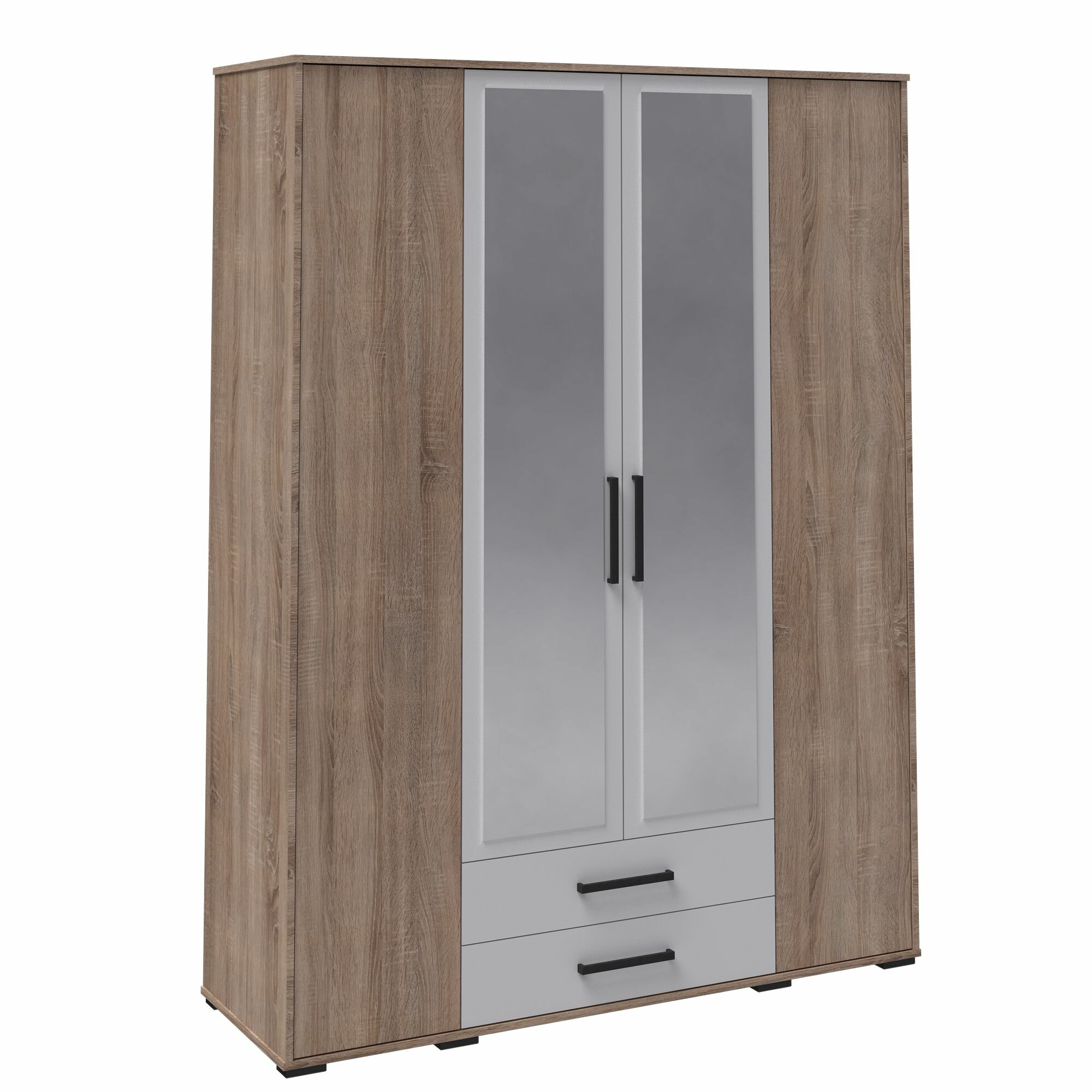 Спальня Соната шкаф 4-хств. дуб сонома/белый (Микон)