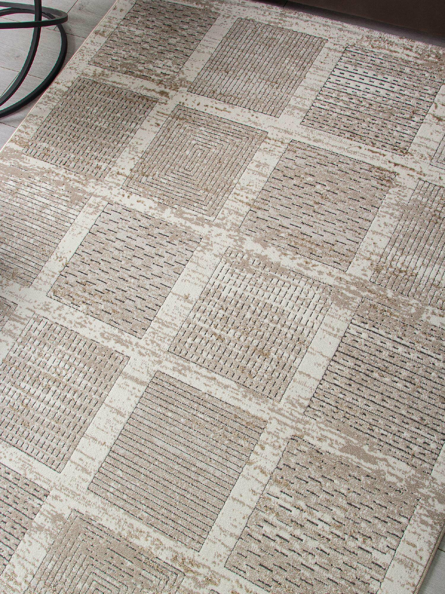 Ковер 300х500 см бежевый современный ворс 8 мм 396289 KoverVDom