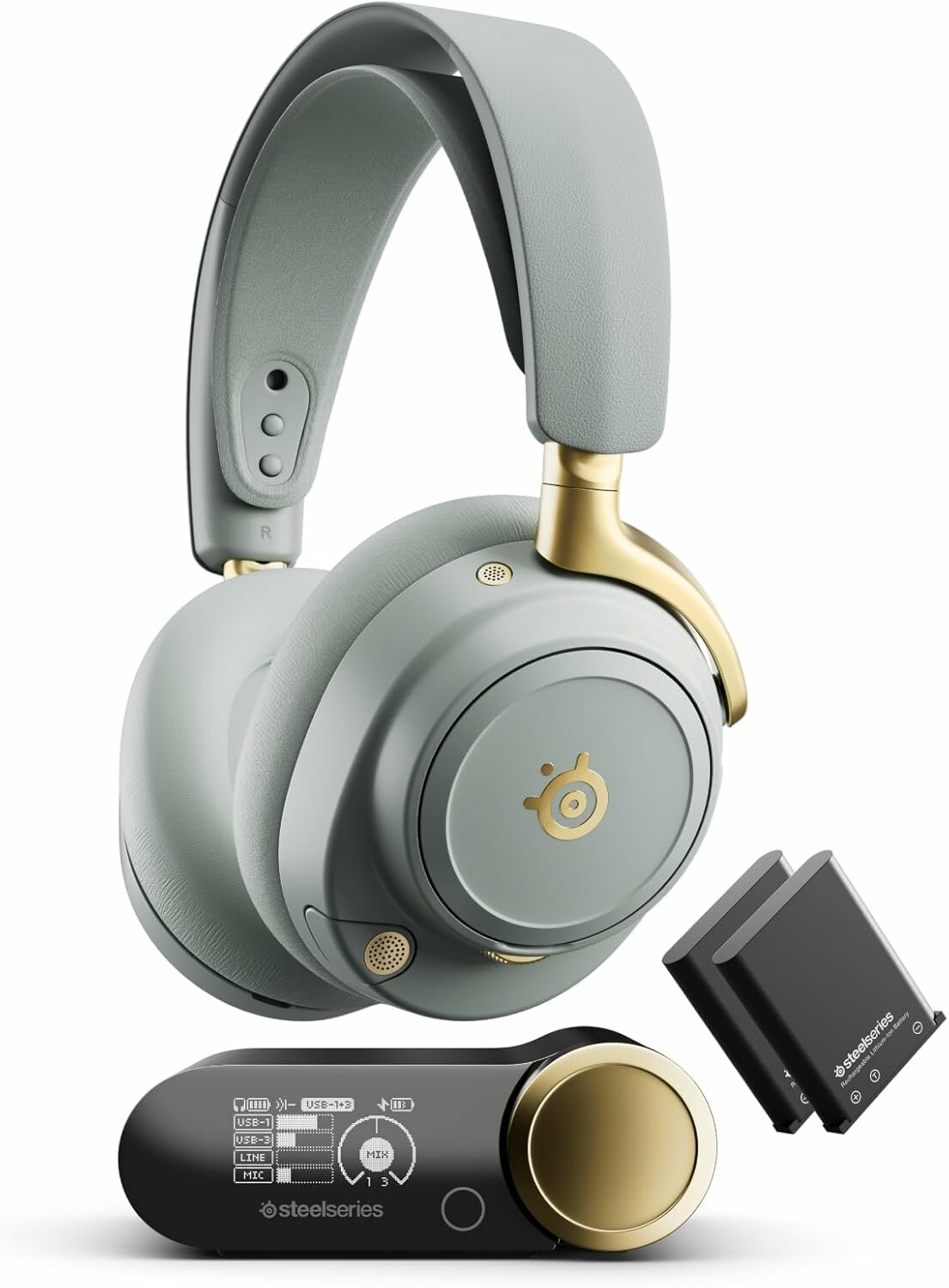 Наушники Steelseries Arctis Nova Elite Sage/Gold 2025