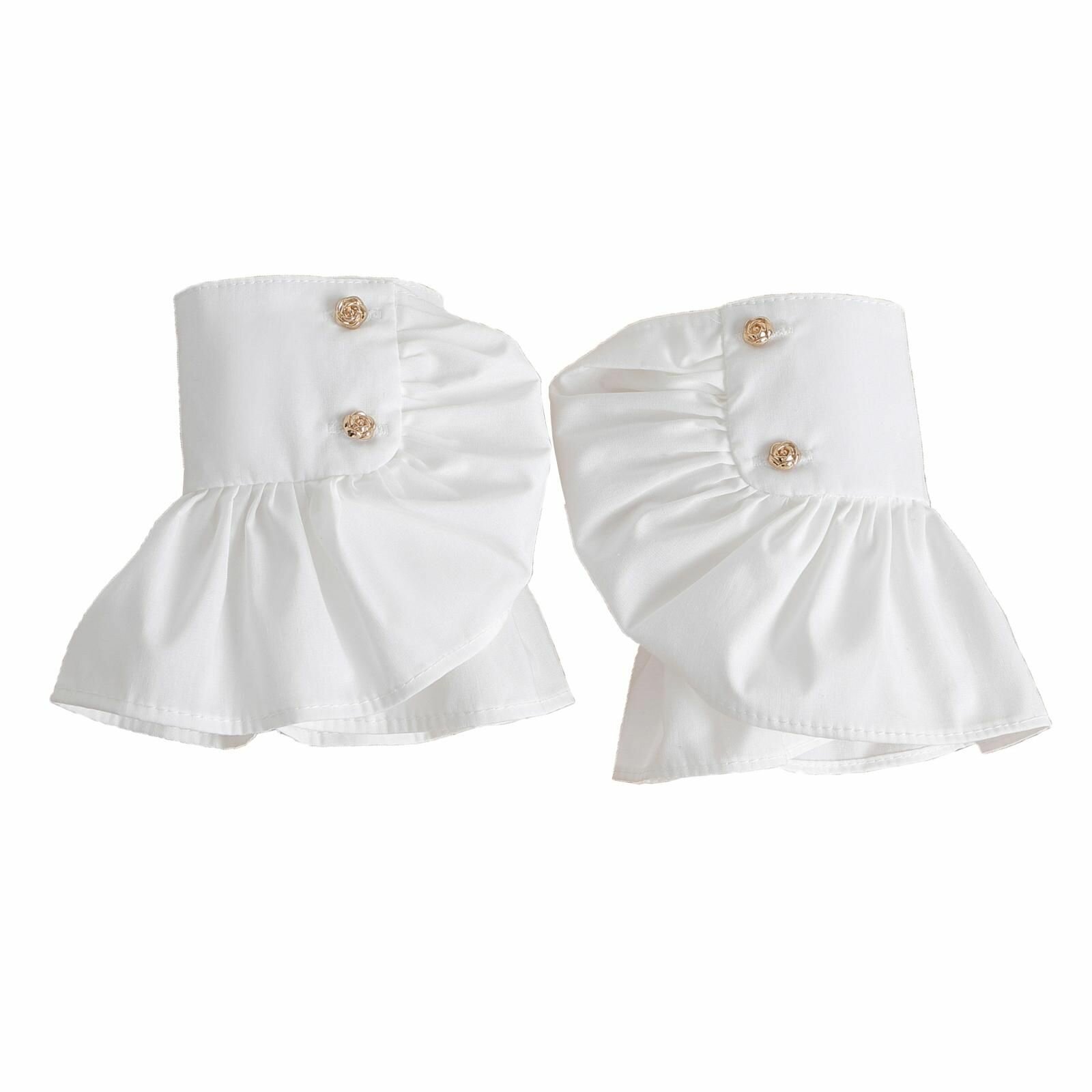 Декоративные манжеты с оборками, женские, хлопковые, съемные, для рубашек и свитеров, элегантные, универсальные, 27 см