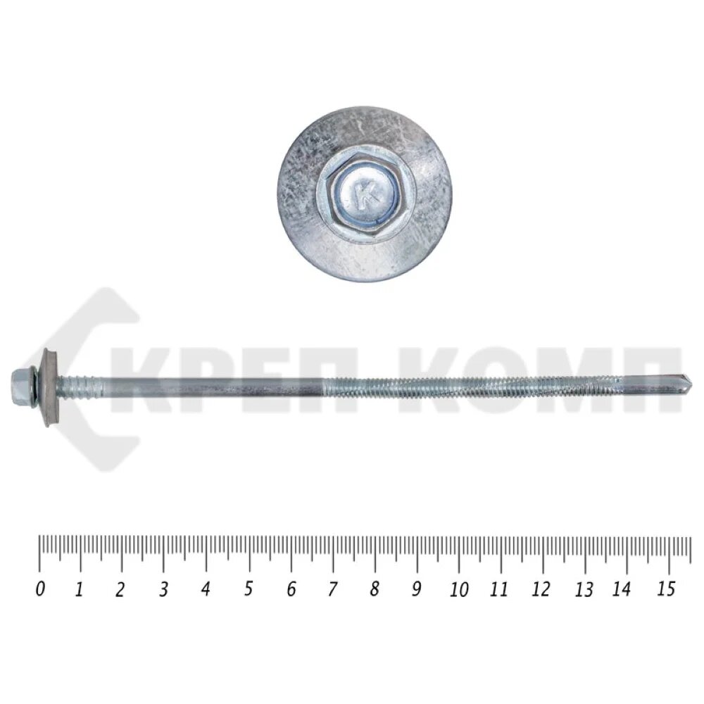 Саморез для сендвич-панелей креп-комп 6,3/5,5х155, 50 шт. сспк155мф, сендвич