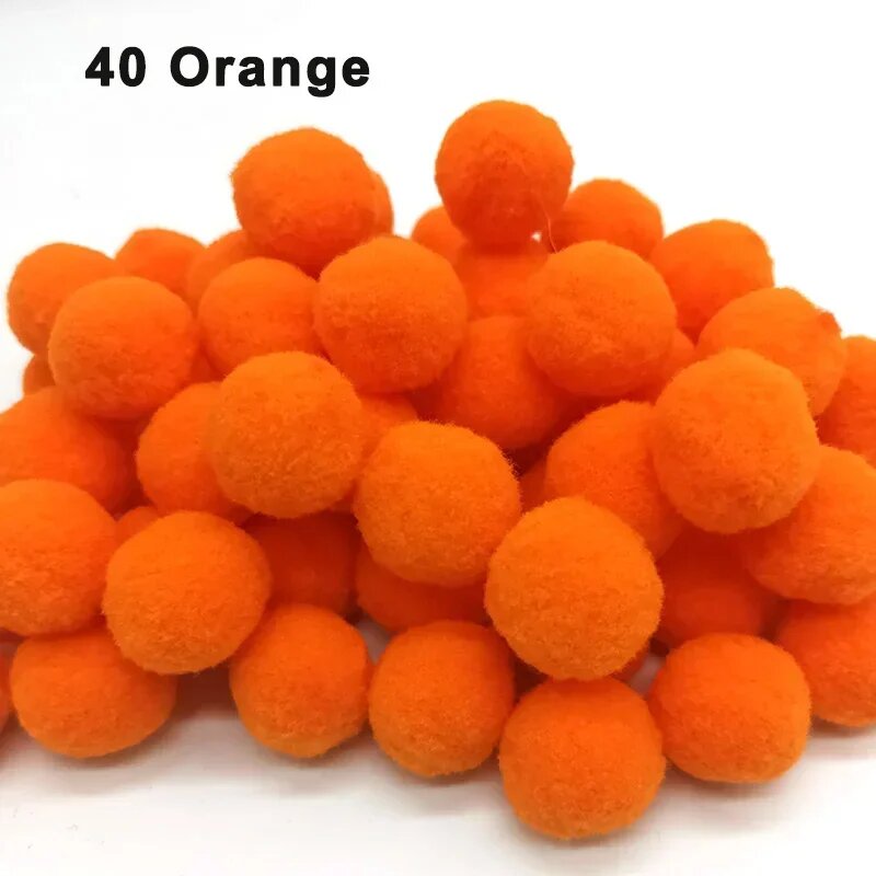 Мягкие помпоны для рукоделия, 300 штук Оранжевый, 40 orange, 30mm 30Pcs