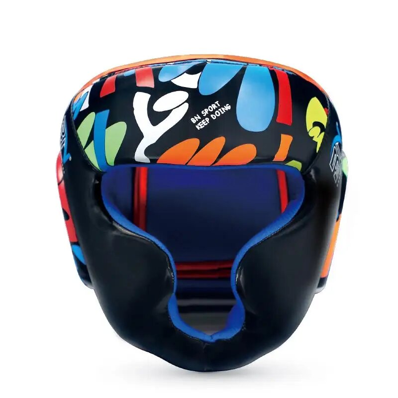 Детский боксерский шлем BN FIGHT S/M Темно-синий, S 48-53cm, черный