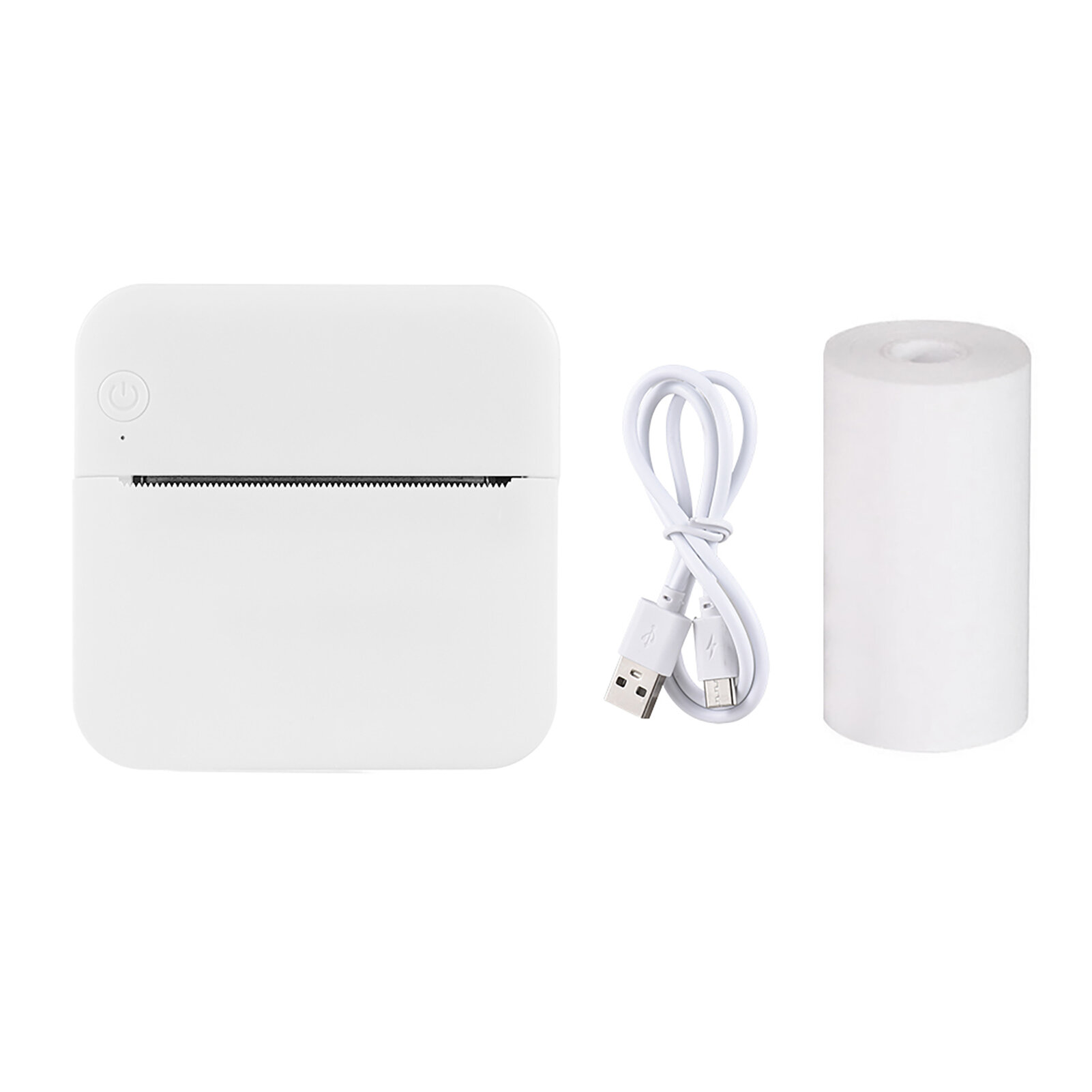 Миниатюрный карманный термопринтер, многофункциональный портативный прибор для создания наклеек с разрешением 203 точек на дюйм, мгновенная фотопечать, поддержка BT-подключения для смартфона с 1 рулоном бумаги 57 мм, сов
