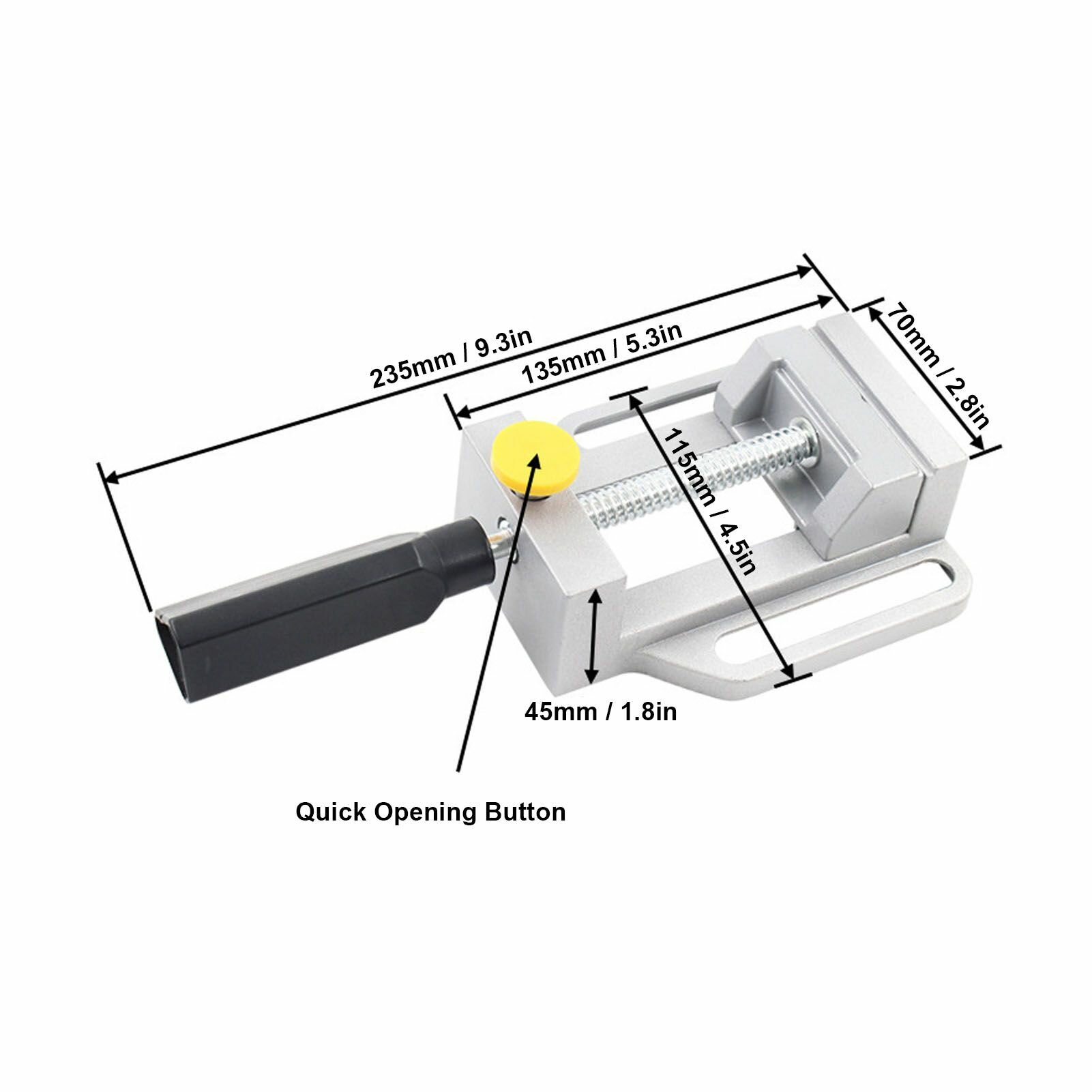 Быстроразъемные тиски для сверлильного станка из алюминиевого сплава, мини-тиски, зажимной инструмент для сверлильного станка