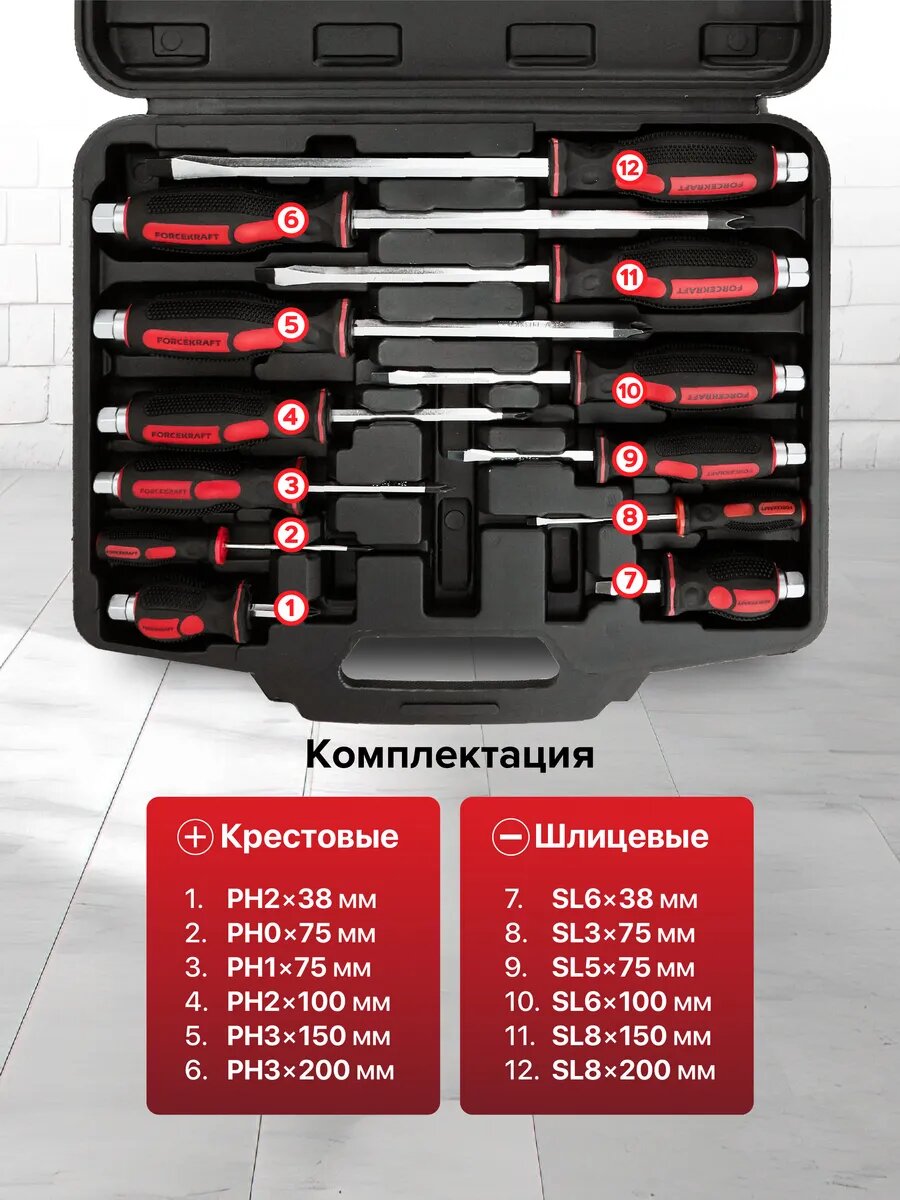 Набор отверток 12 предметов — фото 1