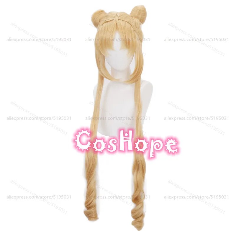 Цукино Усаги Косплей Парик Принцесса Синрета 110 см Длинный Желтый Парик Косплей Аниме Косплей Термостойкие Синтетические Парики