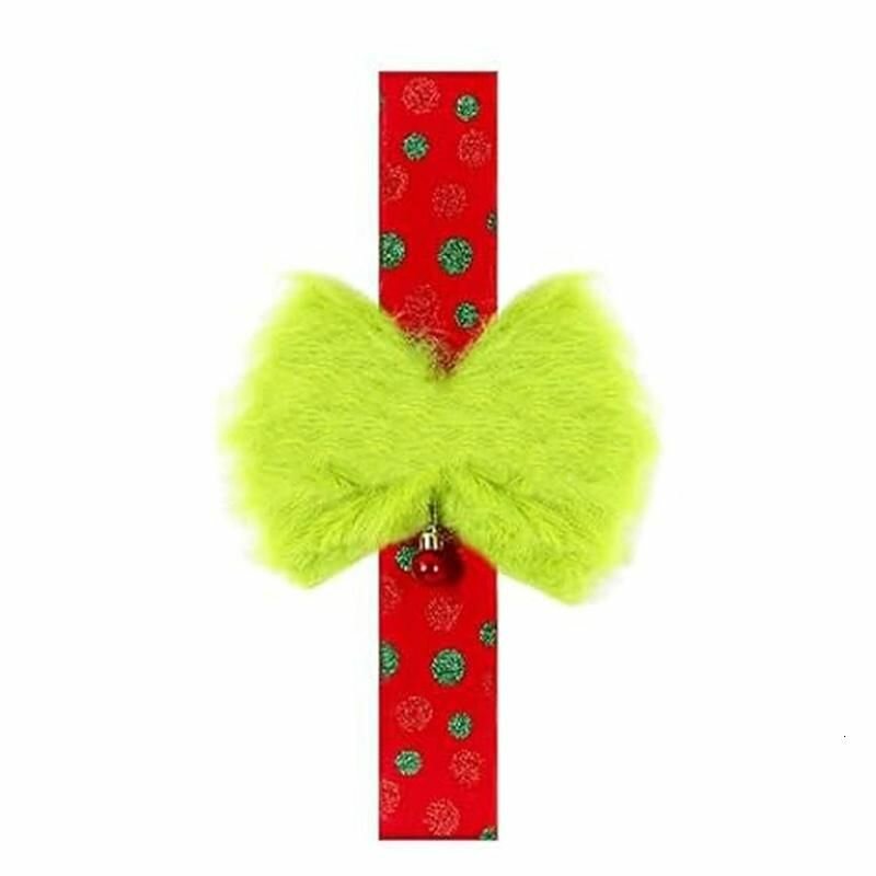 Рождественский бант из ленты для шкафа - Красный в Горошек