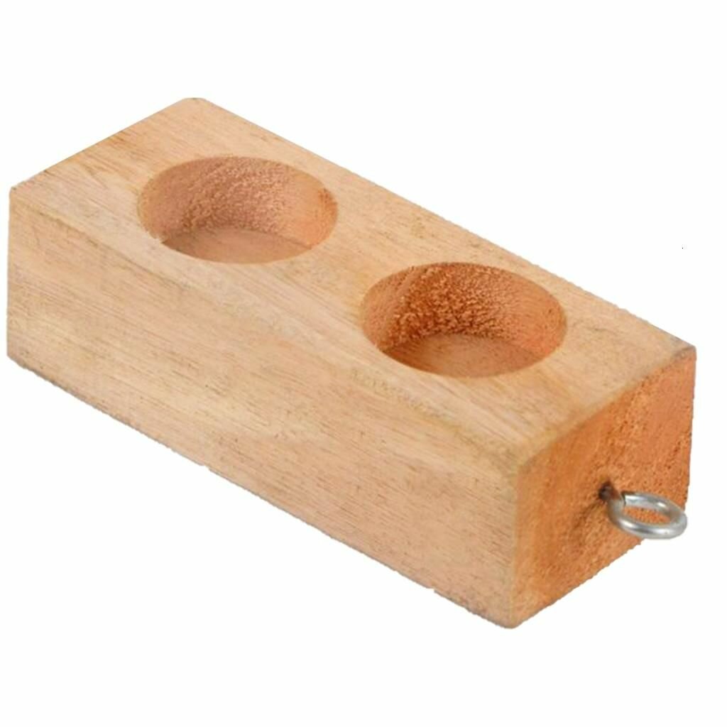 Деревянный блок с двумя отверстиями для демонстрации трения, 2 отверстия