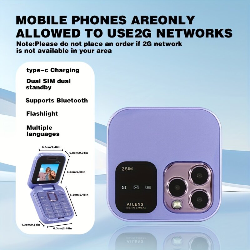 Vintage Design, Fun Mini Phone, Stylish, Ideal for Travel and Backup, Long Battery Life, Emergency Use, Perfect Birthday Gift