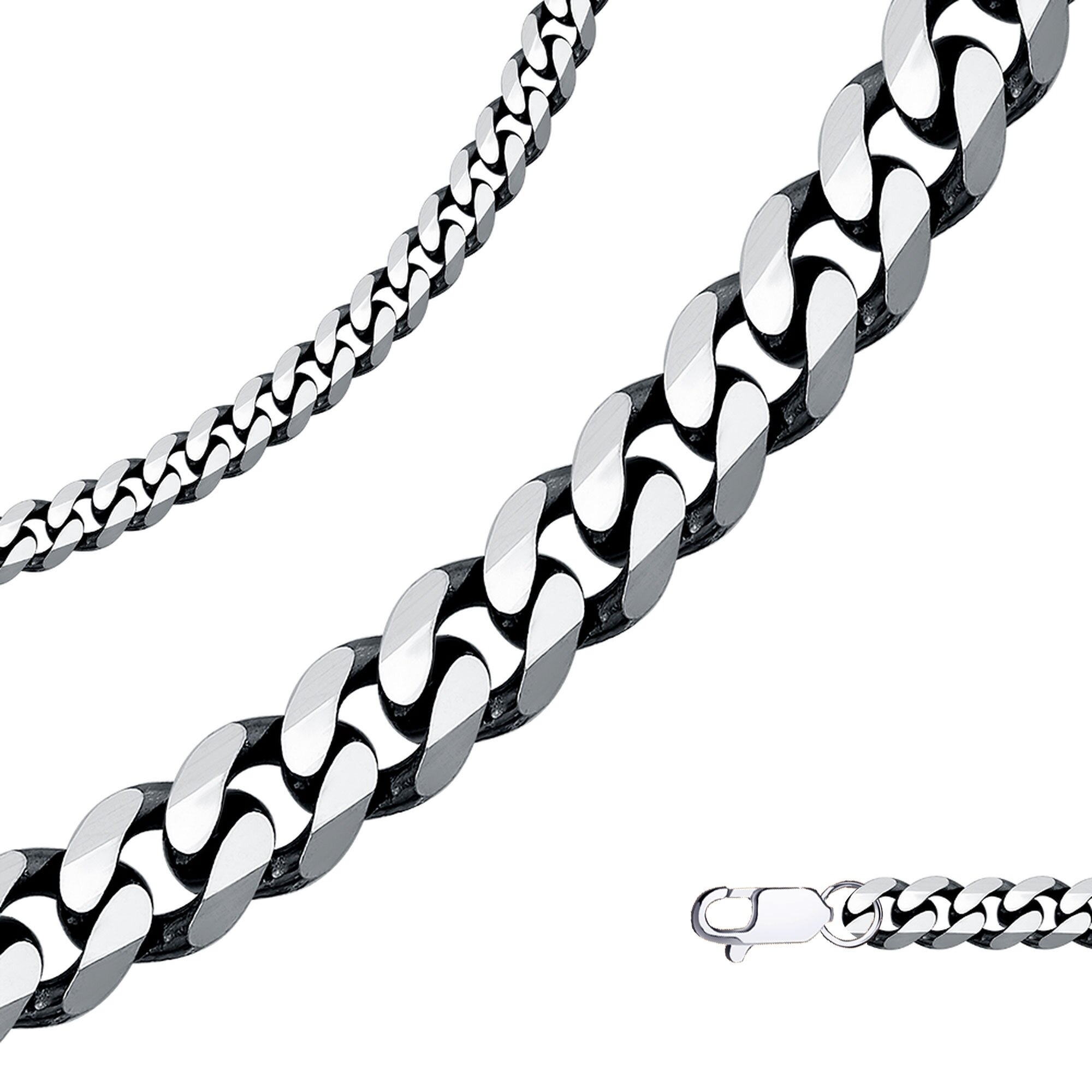 Цепь серебро, 925 проба, чернение