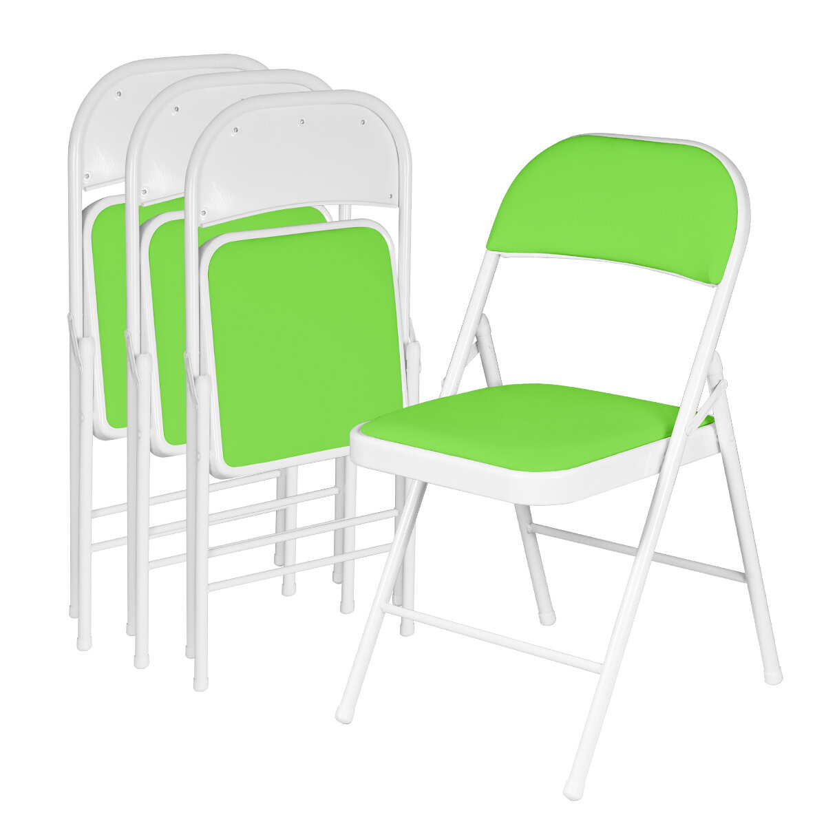 Комплект складных стульев Ergozen Compact 4 шт зеленый/белый