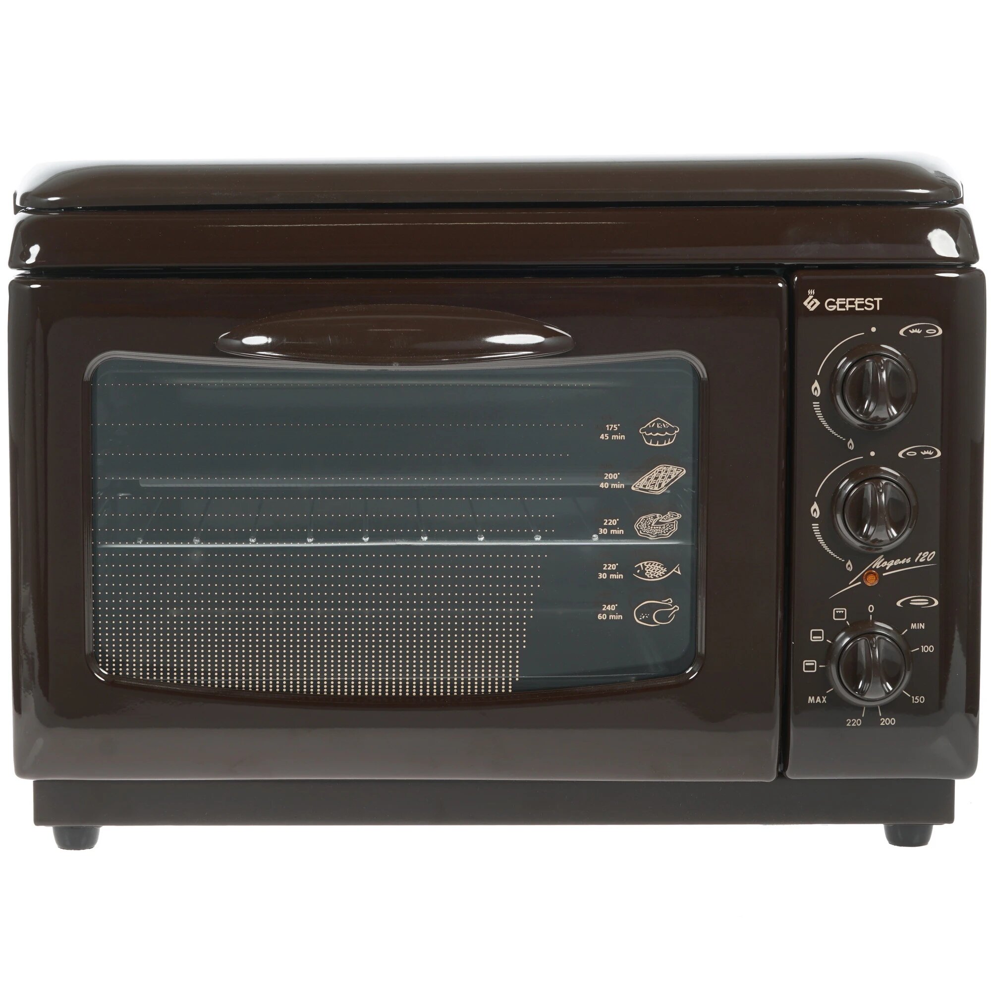 Плита газоэлектрическая Gefest ПГЭ 120 К19, коричневый, настольная