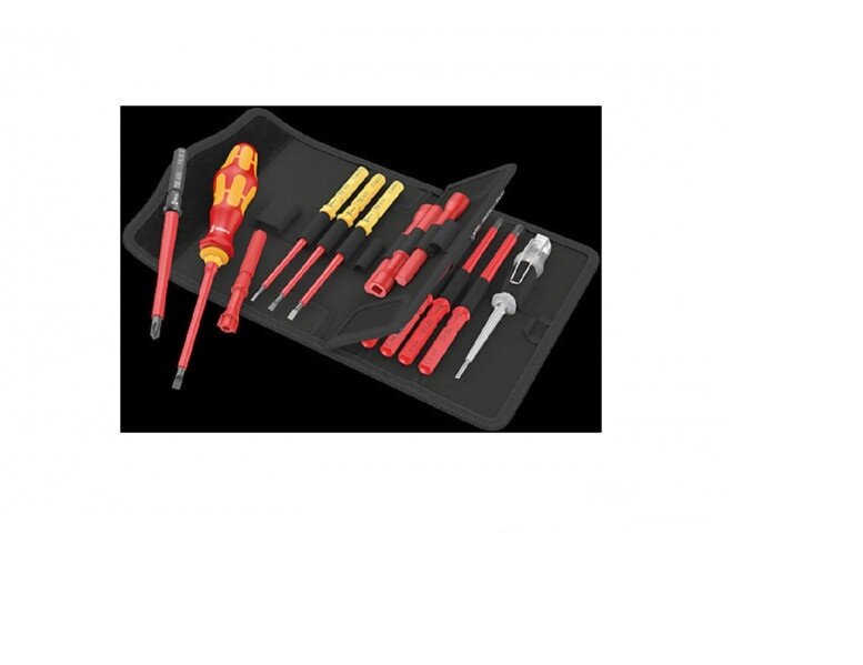 Набор насадок с отвёрткой-битодержателем + пробник, WERA Kraftform Kompakt VDE 18 Universal 1 Tool Finder18 пр.