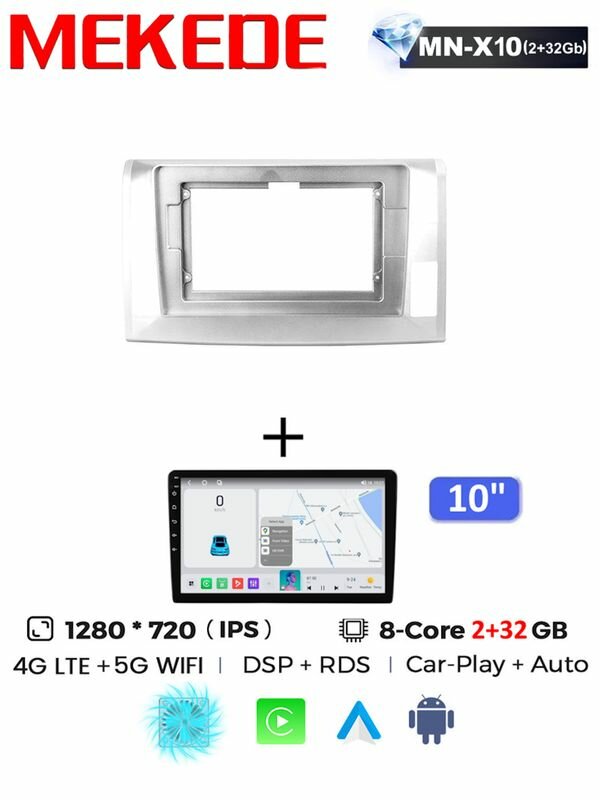 Магнитола 10.2" Mekede MN X10 Pro 2/32 Gb Toyota Previa XR50 3 2006-2019 Estima AHR20 XR50 3 2006-2016 Пра carplay