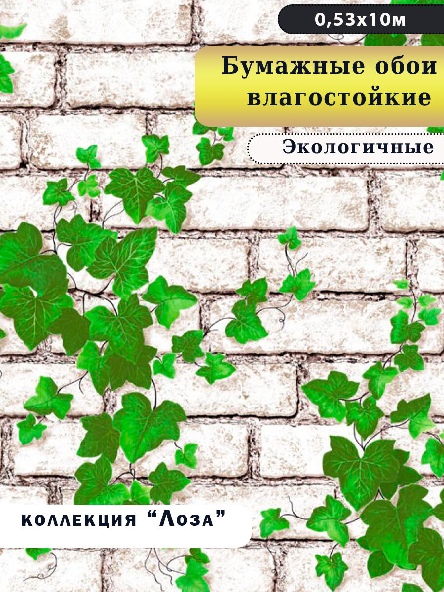 Обои бумажные влагостойкие для кухни, коридора, арт. 289-02М 0,53*10 м