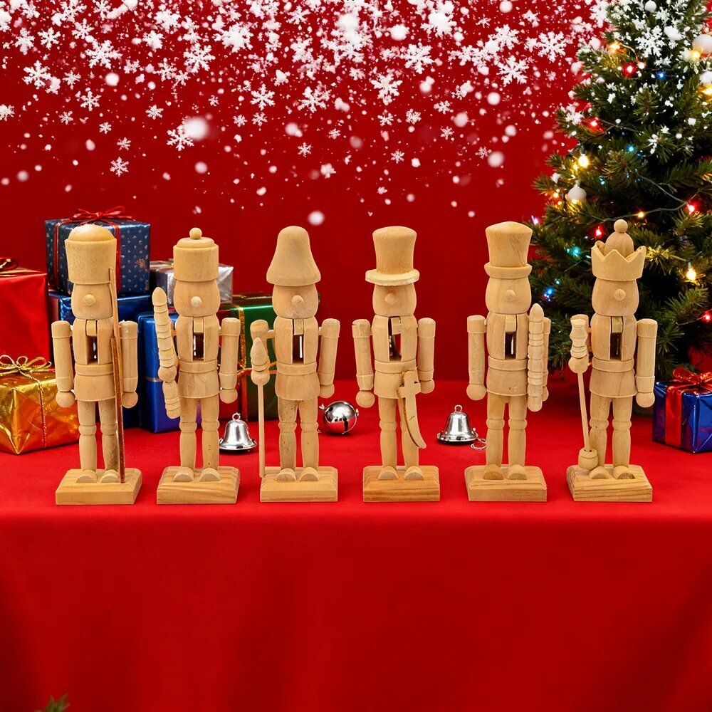 Щелкунчики неокрашенные деревянные набор для росписи DIY，（Рекомендуемые качественные продукты）