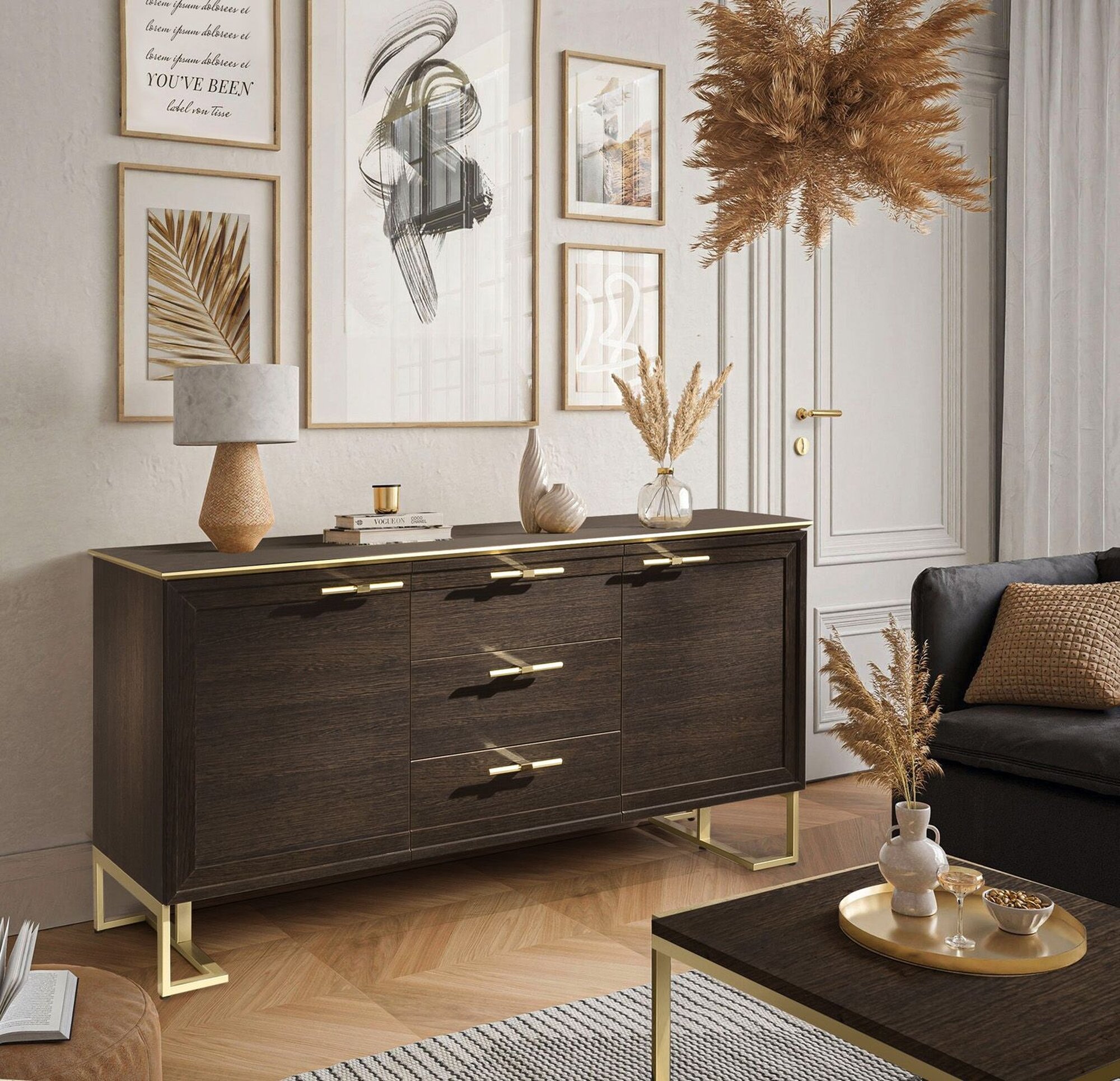 Комод Dana Palmari P4150, на 1500 мм, на металлических ножках