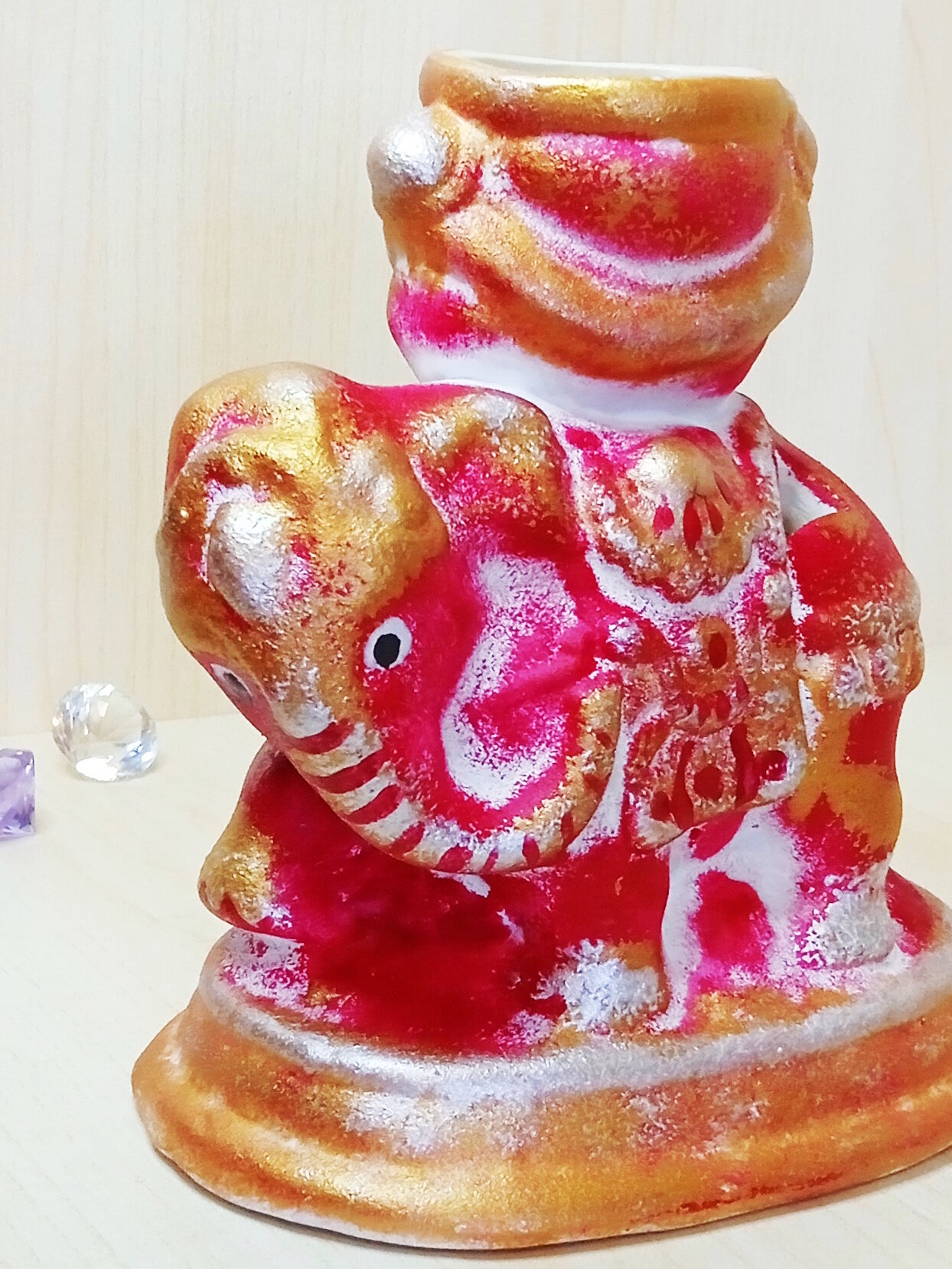 Аромалампа Слон Индийский керамика роспись, удача и успех