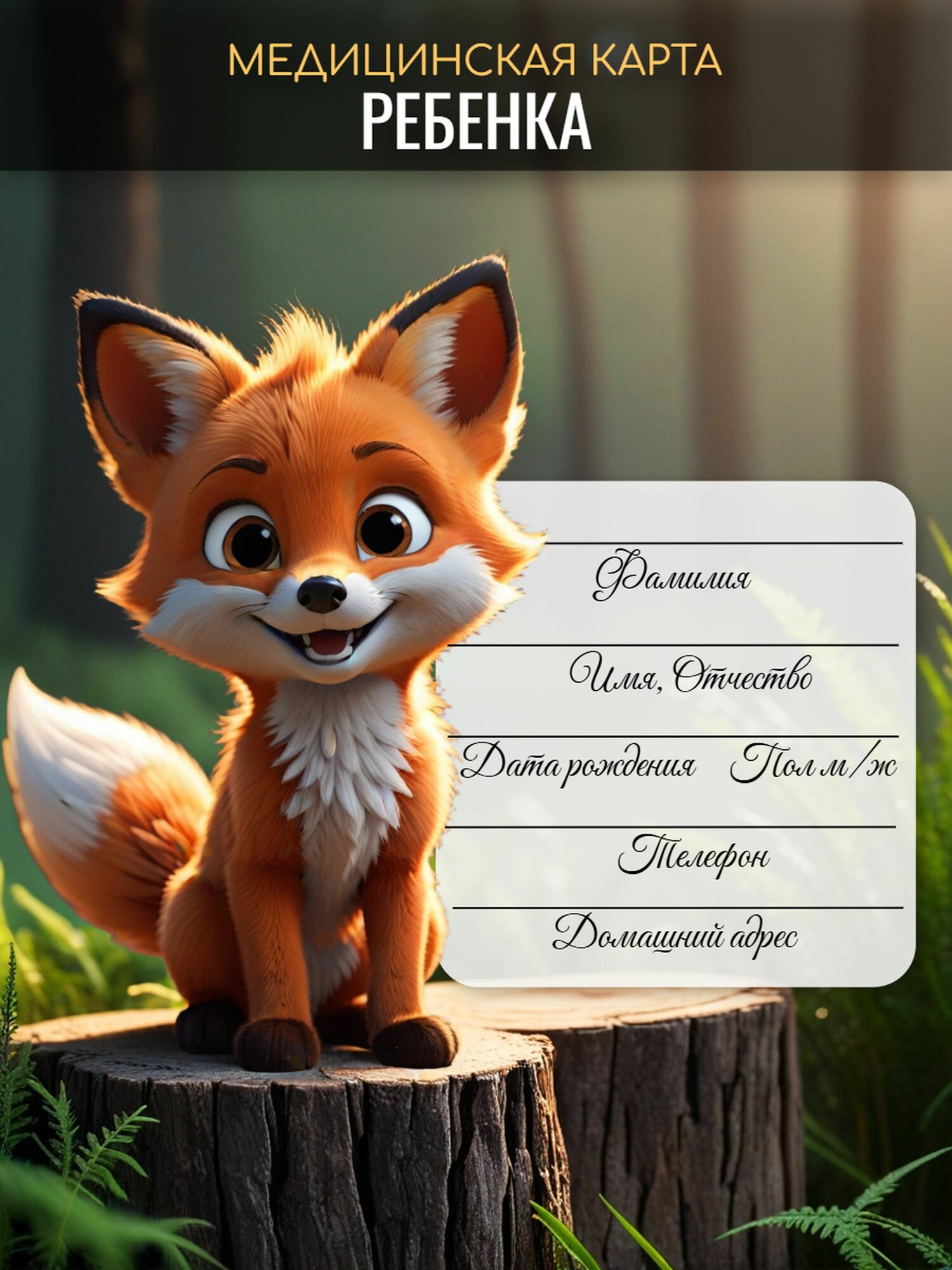 Медицинская карта ребенка "Лисёнок" А4 Форма № 026/у-2000