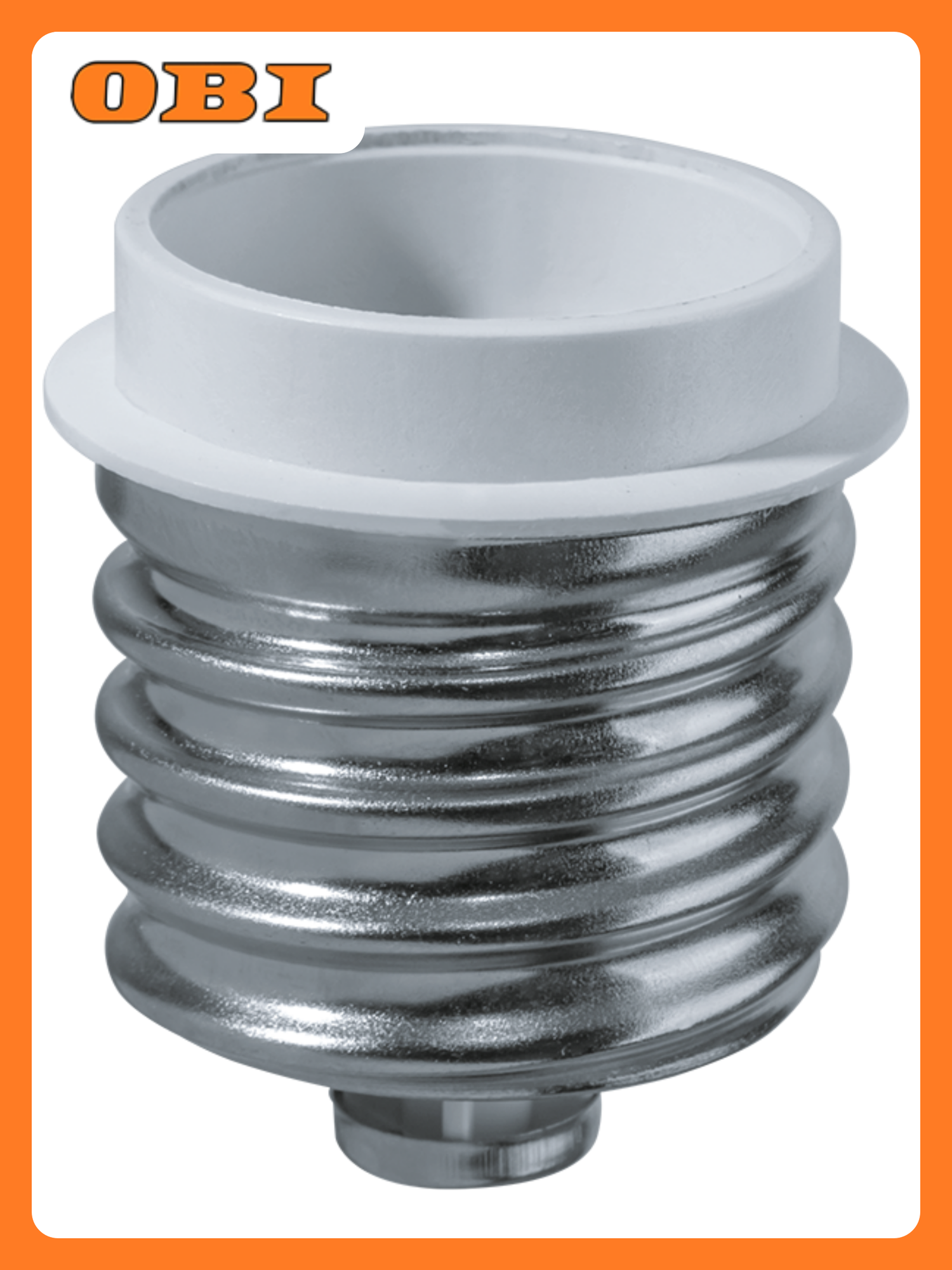 Переходник Navigator, с E40 на E27, хром, ударопрочный пластик ПБТ, 1 шт