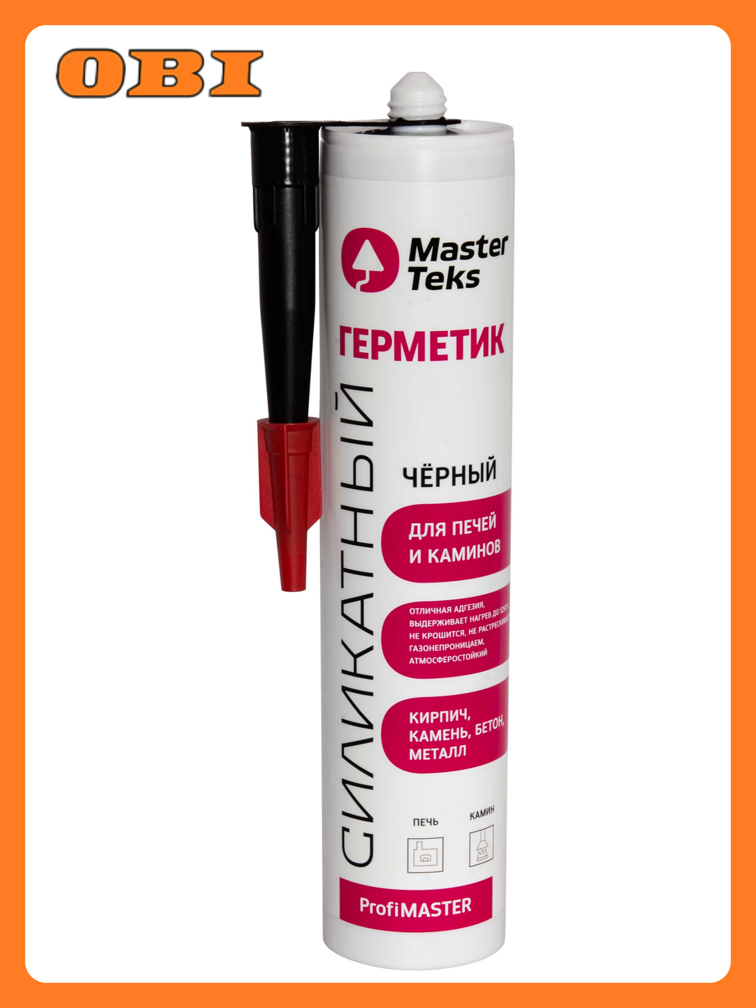 MasterTeks PM герметик силикатный для печей и каминов 260 мл черный