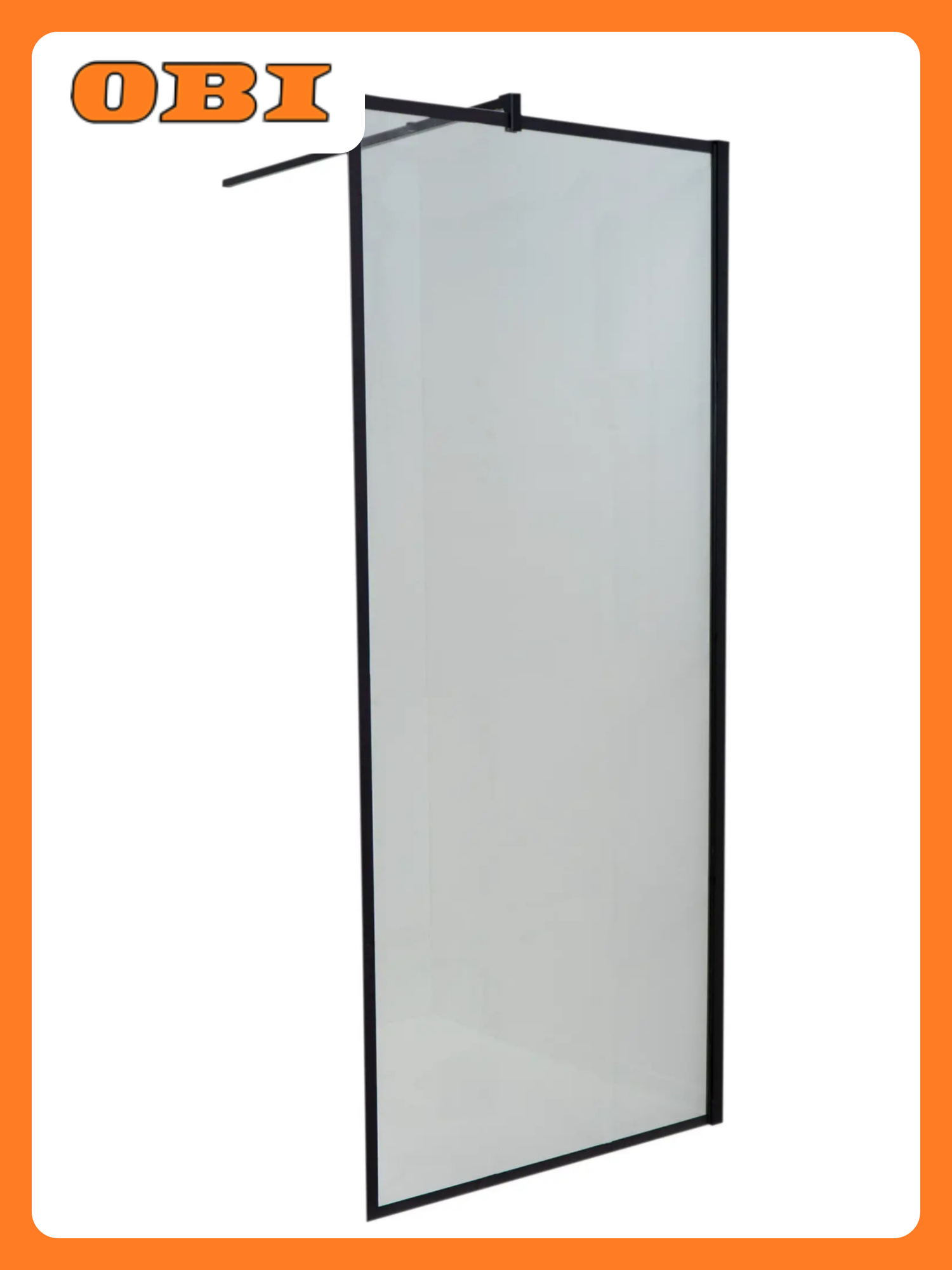 Душевая перегородка Wave 80F 195x80 см прозрачный с черной оконтовкой