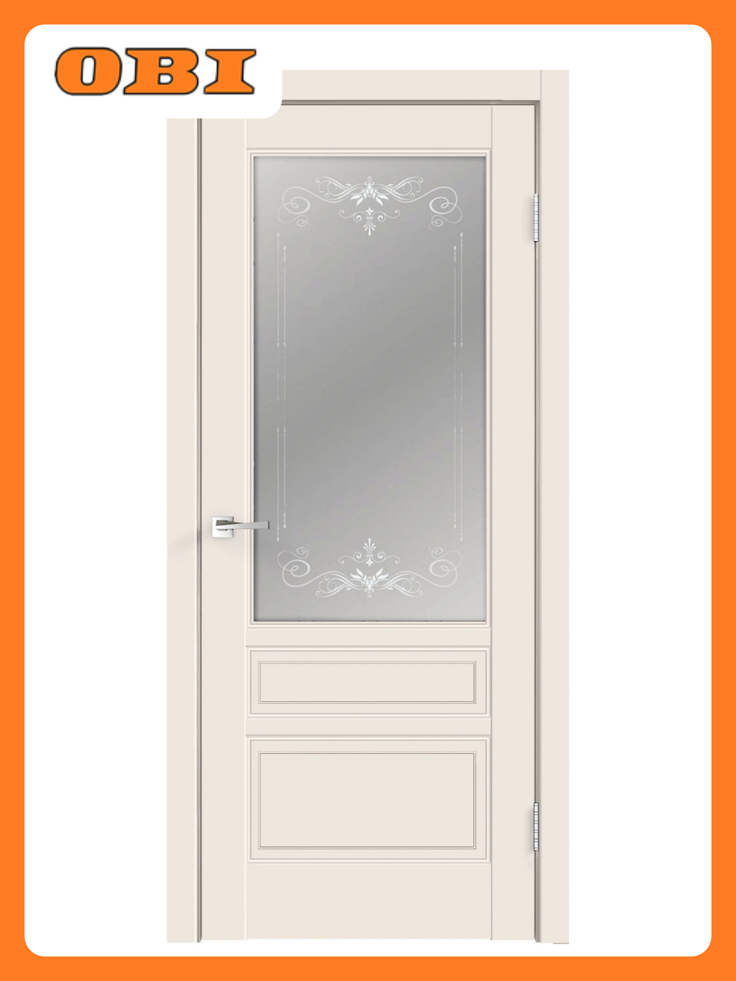 Межкомнатная дверь Аляска остекленная Слоновая кость 80х200 cм