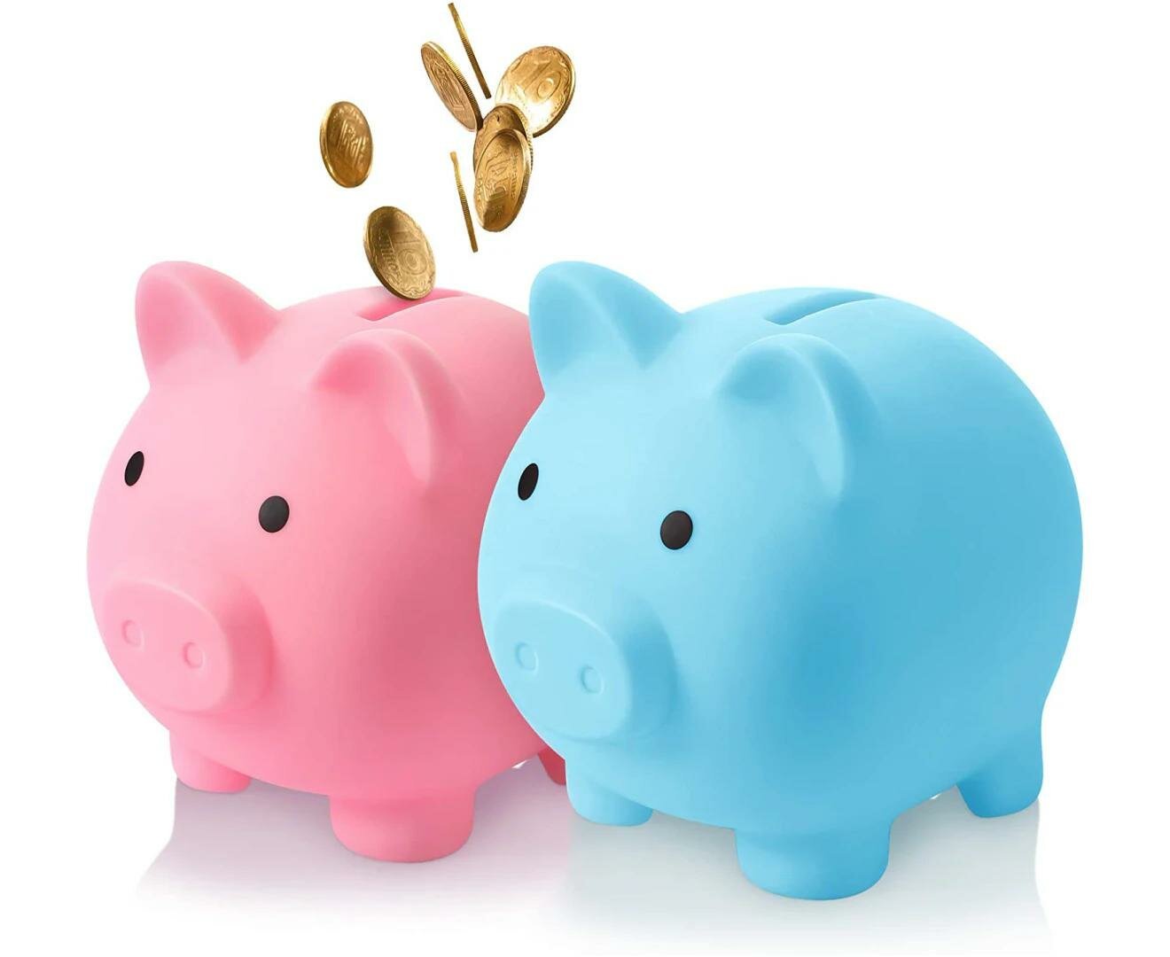 2 Pieces Piggy Bank Plastic Pig Money Bank Unbreakable Pig Money Box Coin Bank Plastic Saving Coin Box for Boys Girls Kids