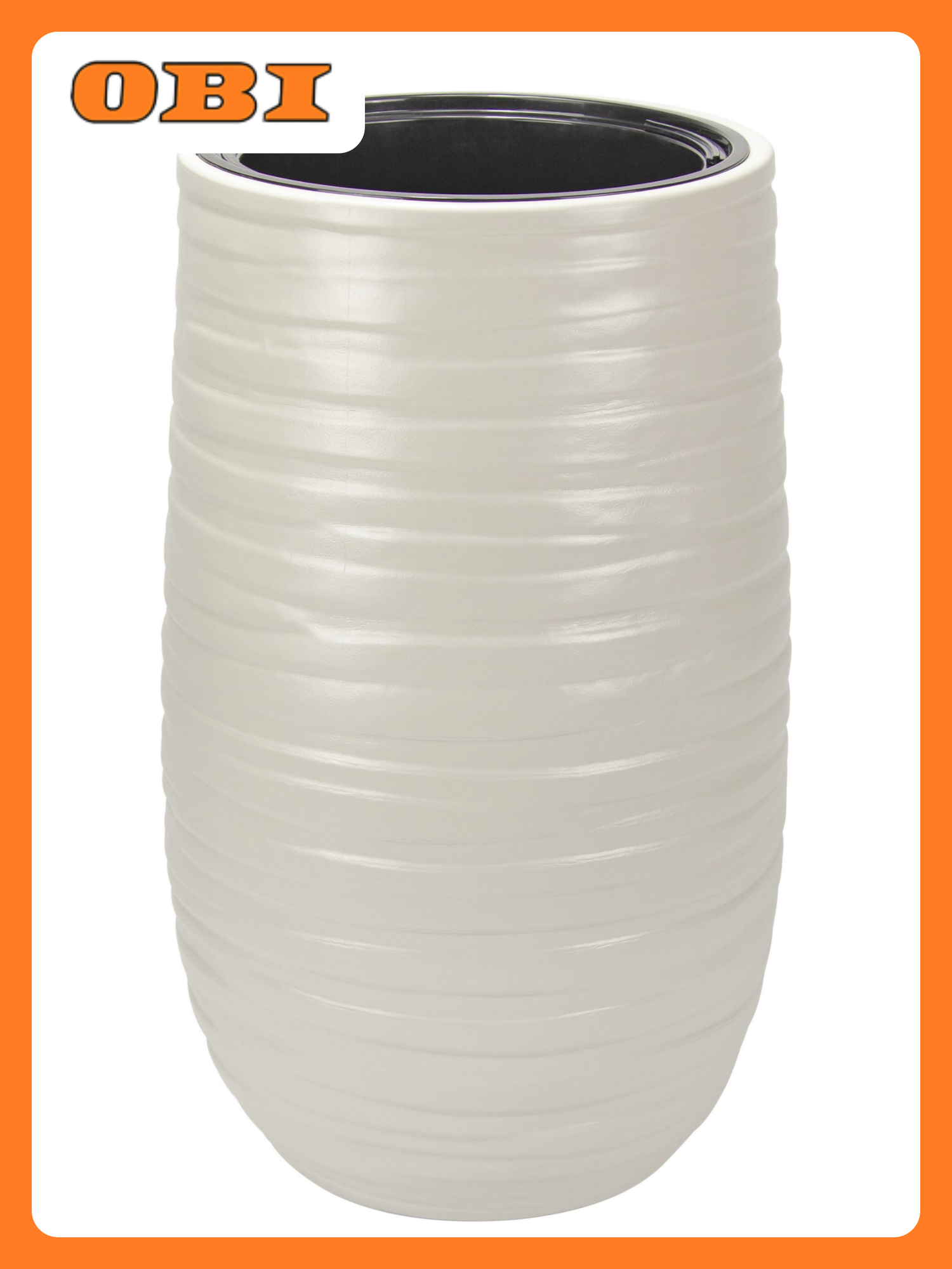 Кашпо Лайн IDEA, пластик, кремовое, D37.5, H62, для напольного использования