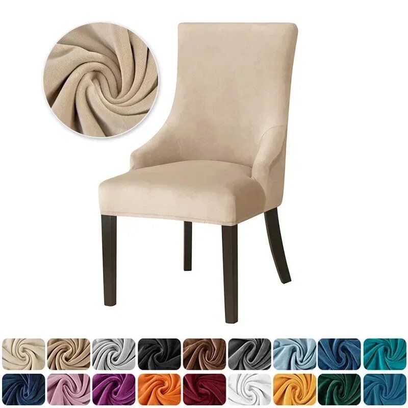 Чехол на стул бархатный, Beige gray