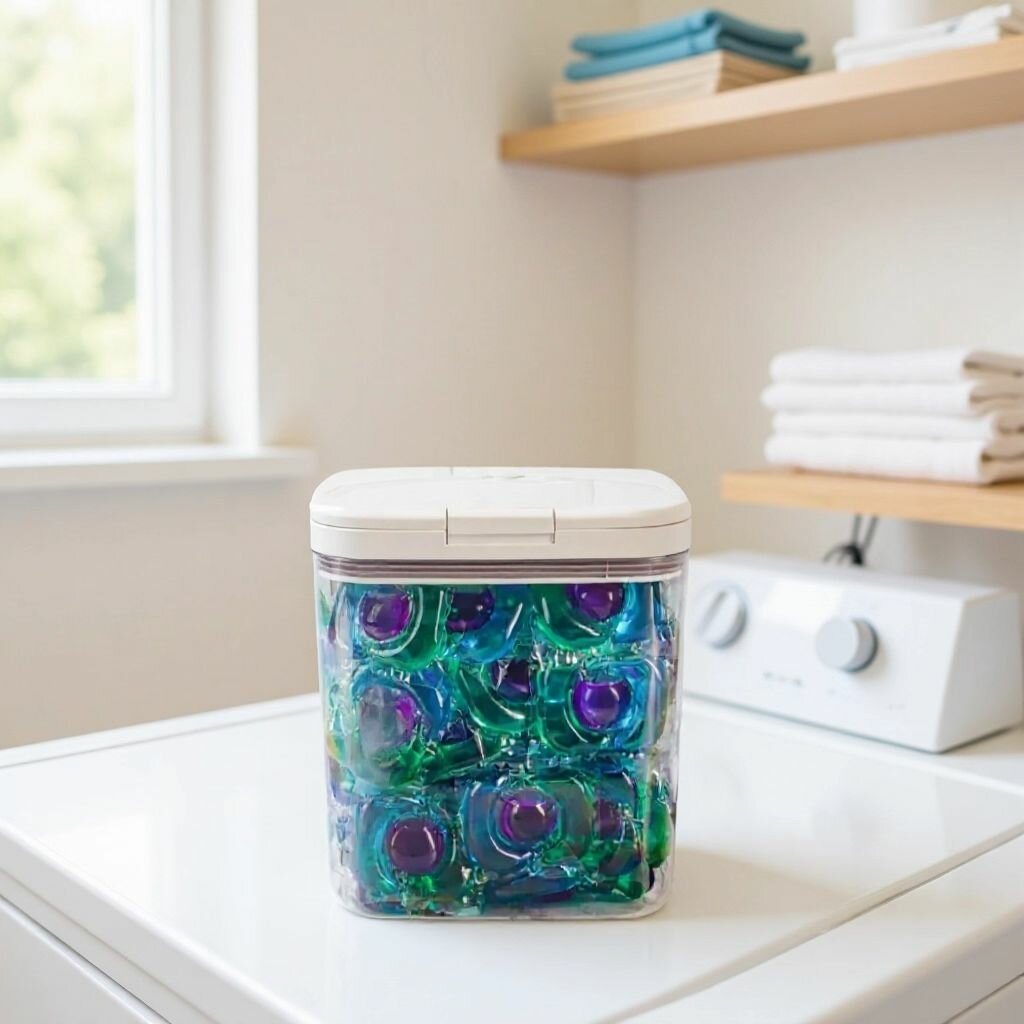 Контейнер для хранения бытовой химии и сыпучих продуктов, 2 литра, крышка на кнопке