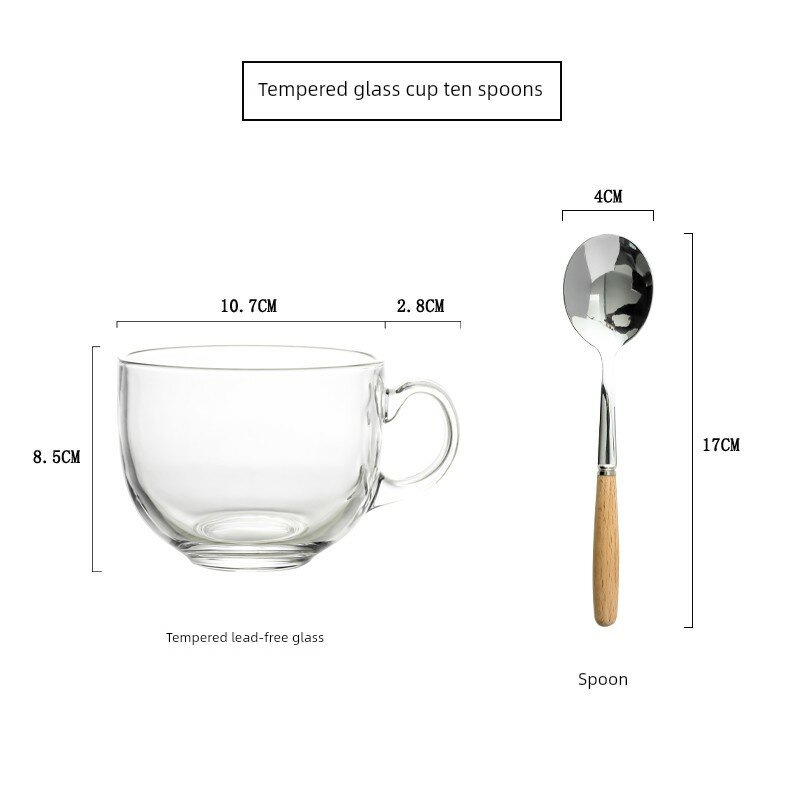 470 мл термостойкая стеклянная кашеварка с нержавеющей ложкой для микроволновки, завтрака