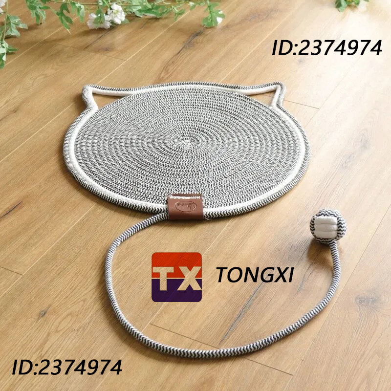 Коврик-когтеточка для кошек из хлопковой веревки, диаметр 43 см, защита для мебели и пола