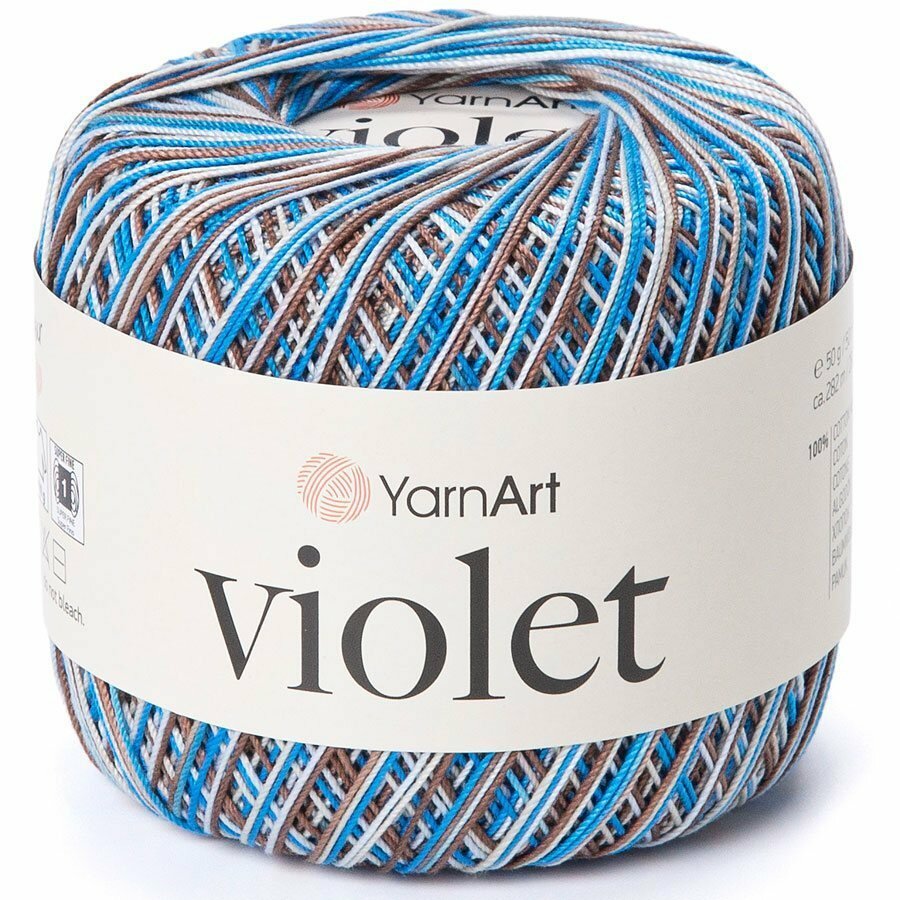 Пряжа Yarnart VIOLET MELANGE 505 корич/голуб/белый (6 мотков)
