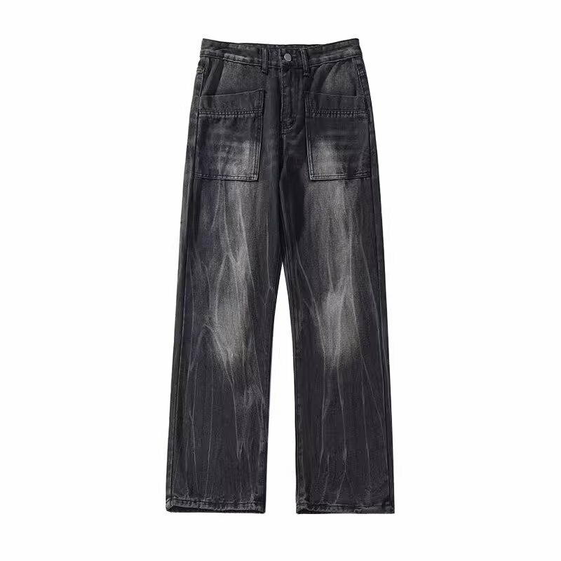 LUO Джинсы Мужские Осенние Тай-Дай Карго Американские Широкие Деним, Размер_M
