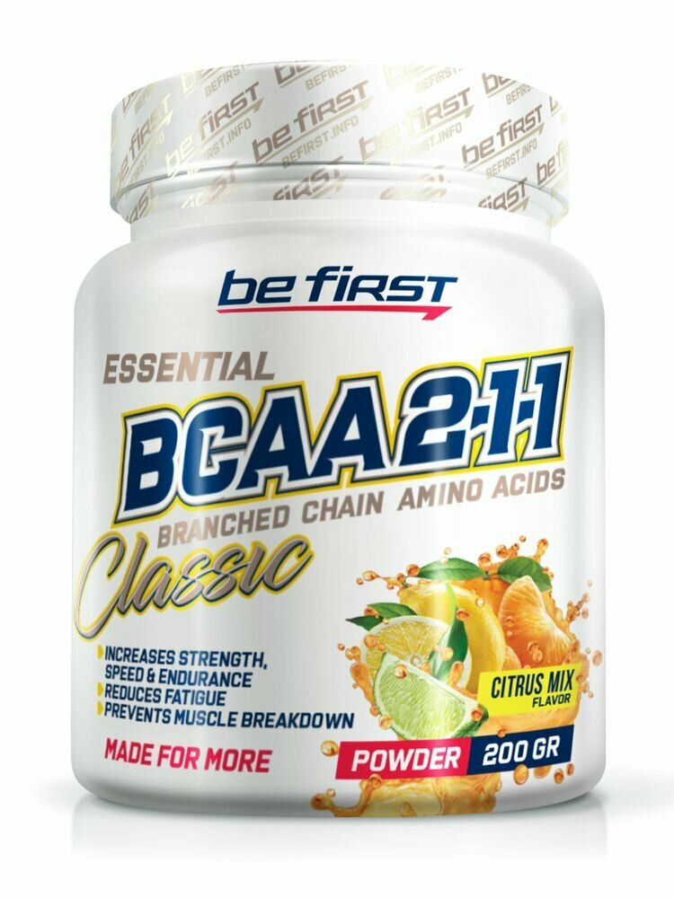 Be First BCAA 2:1:1 classic powder 200 г Цитрусовый микс