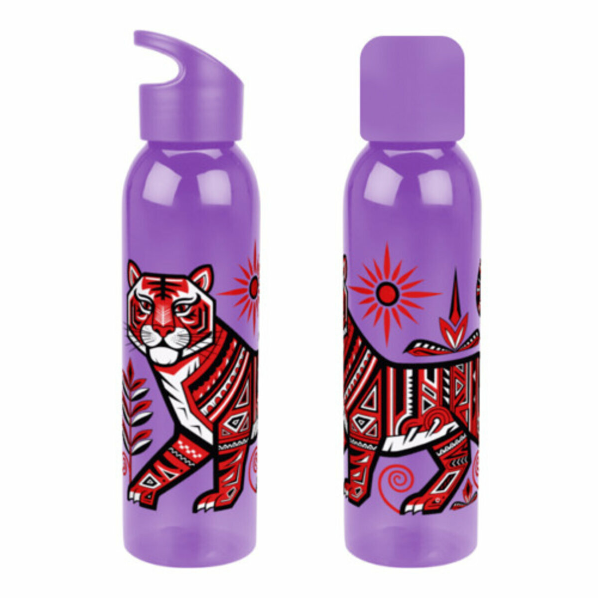 Бутылка для воды «Красный тигр, в русском стиле» (фиолетовый)
