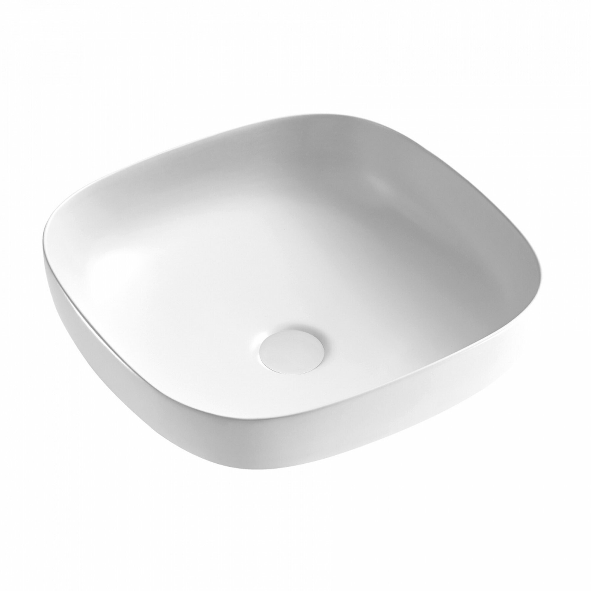 Раковина накладная ABBER Rechteck AC2217, квадратная, 42 см, фаянс, белая