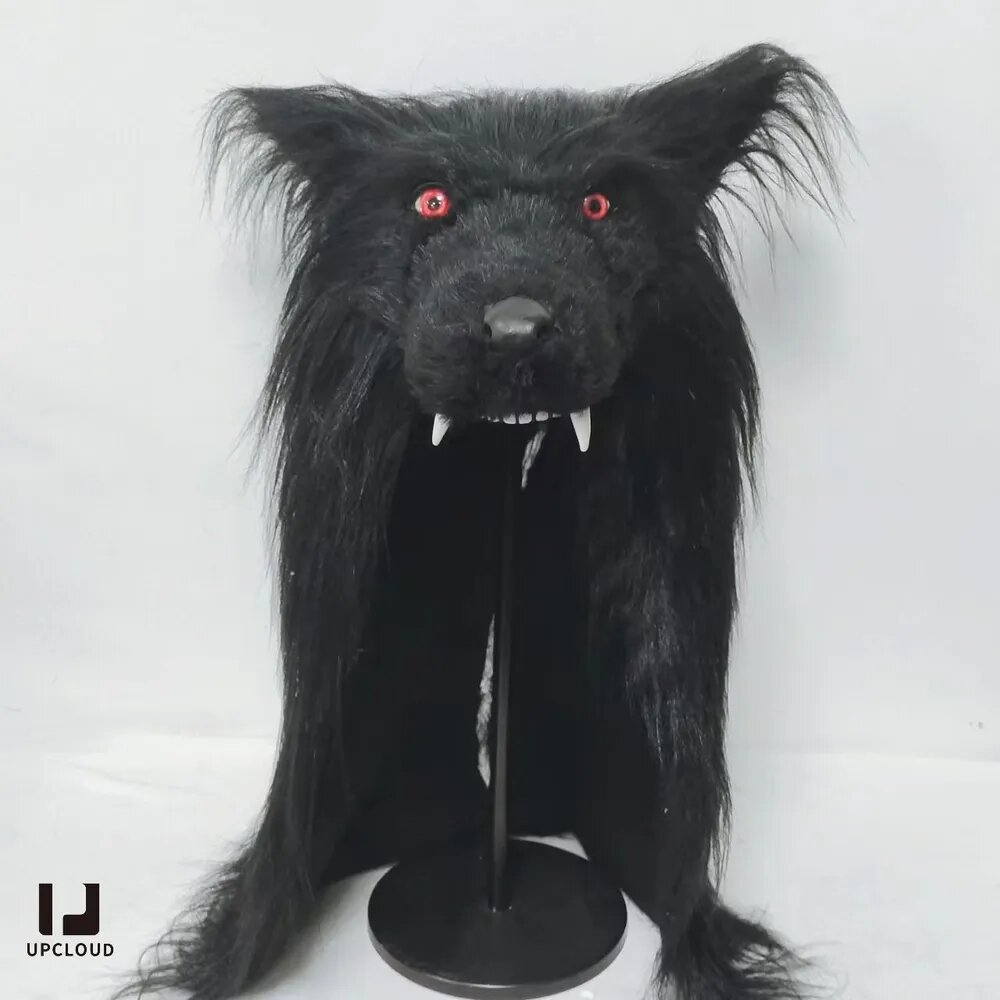 Маска раптора/головной убор-Черный волк/UPCLOUD-хэллоуин косплей
