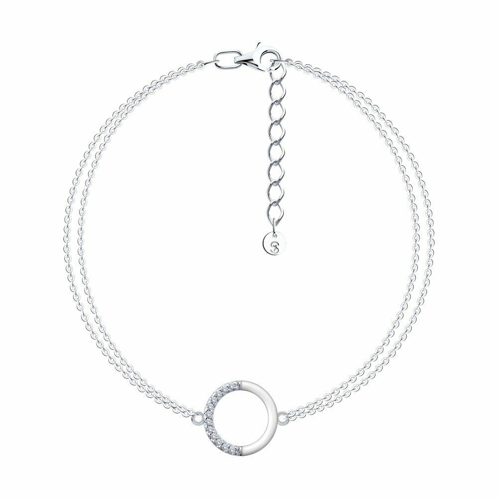 Браслет, серебро, 925 проба, родирование