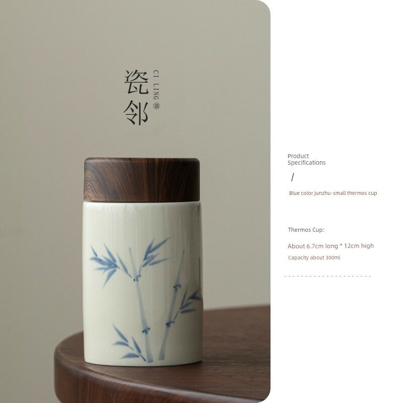 Керамическая термокружка ручной росписи, винтажная цельнокерамическая однослойная чайная чашка, автомобильная кружка