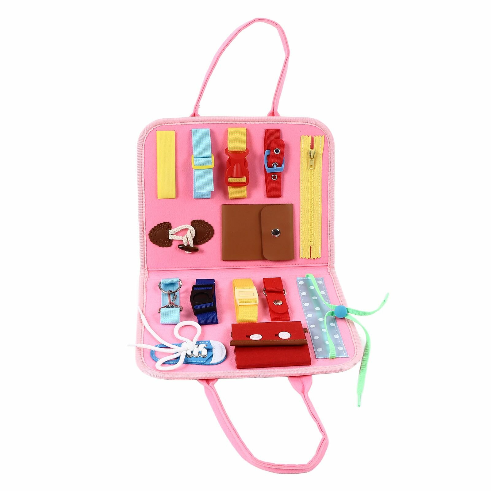 Сенсорная доска Монтессори из фетра с цифрами, буквами и застежками для обучения