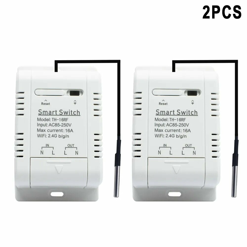 2 шт Ewelink Умный WiFi+RF433 AC 85-250V 16A реле датчиком температуры