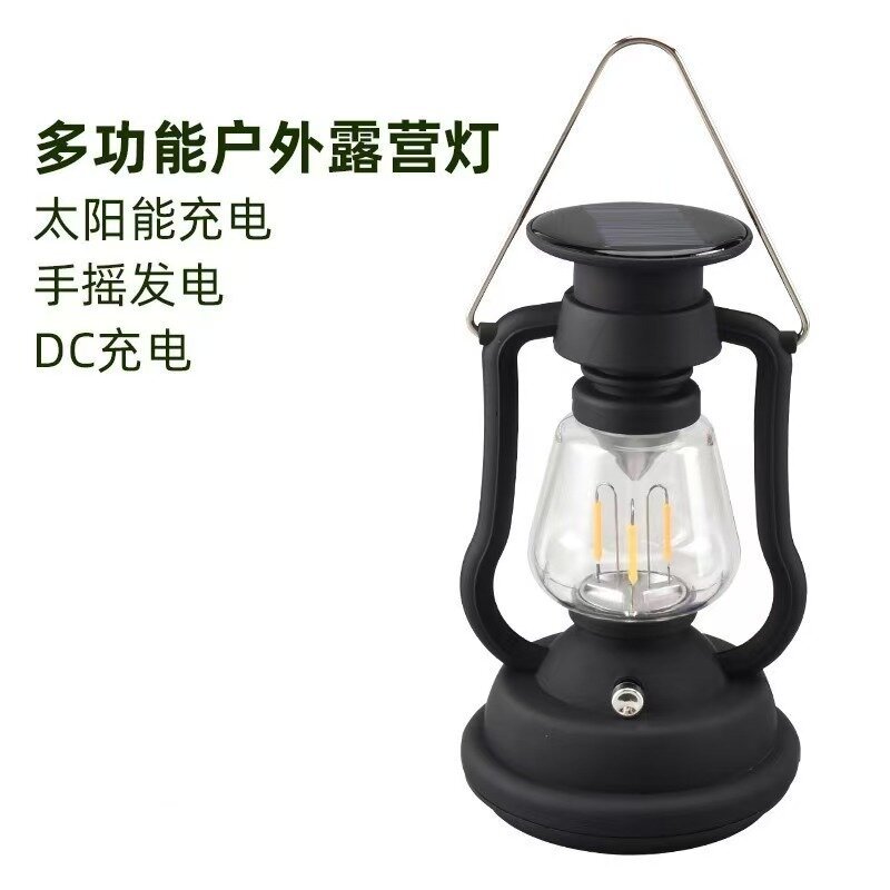 Оптовая ручная перезаряжаемая солнечная кемпинговая лампа, антикварная лампа в виде лошади, уличный свет для палатки, портативная кемпинговая лампа, ретро лампа в виде лошади