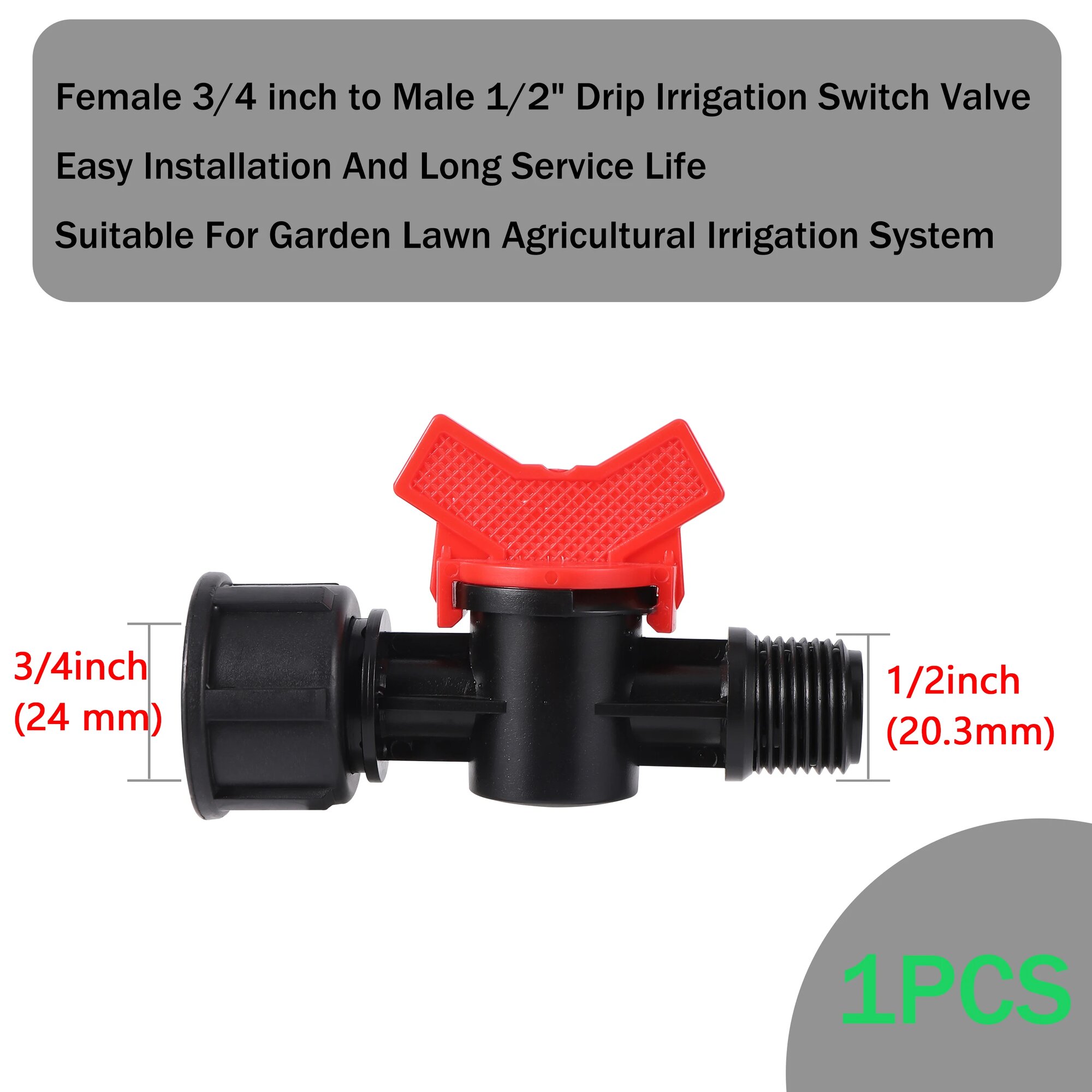 1/2 "3/4" зазубристый клапан управления водой, садовый капельный переключатель, фитинги для садовых шлангов, шаровой кран с внутренней и внешней резьбой