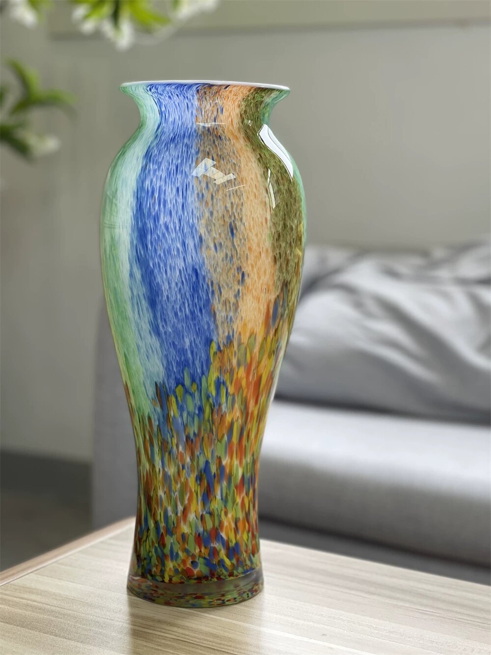 Новая красочная напольная стеклянная ваза ручной работы в китайском стиле, очень большие стеклянные гидропонные