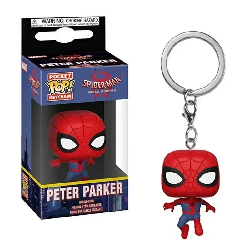Карманный брелок Funko Pop SPIDER MAN, железный паук, брелоки для ключей, Питер Паркер, подвеска для ключей, игрушки, фигурки, брелоки, подарок на день рождения, детская игрушка