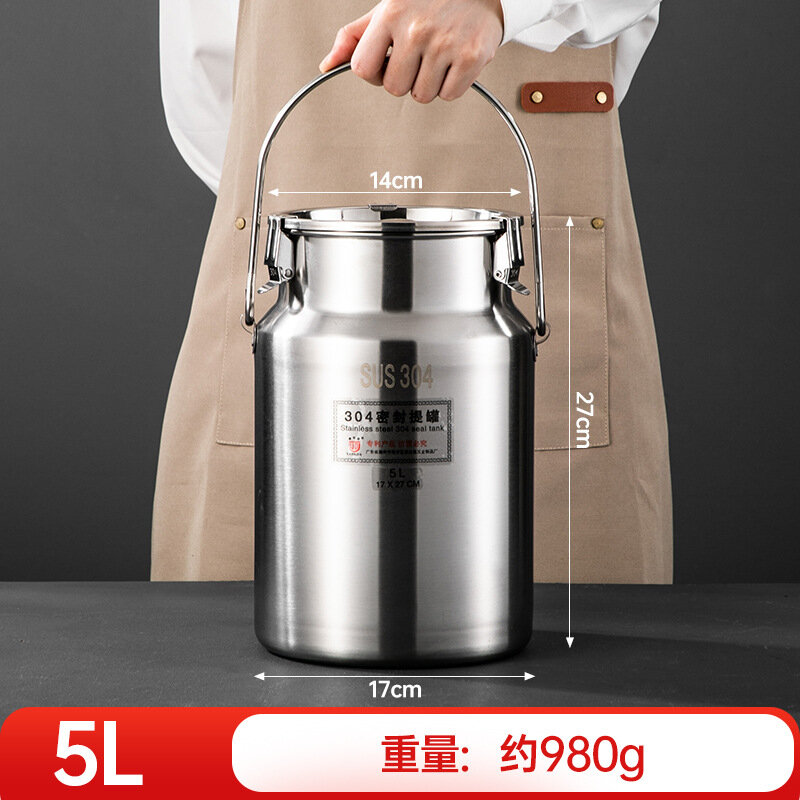 304 Нержавеющая сталь Винная бочка Герметичная бочка Утолщенная бочка для съедобного молока Чайный контейнер Герметичный контейнер Рисовая бочка Нержавеющая сталь Масляная бочка